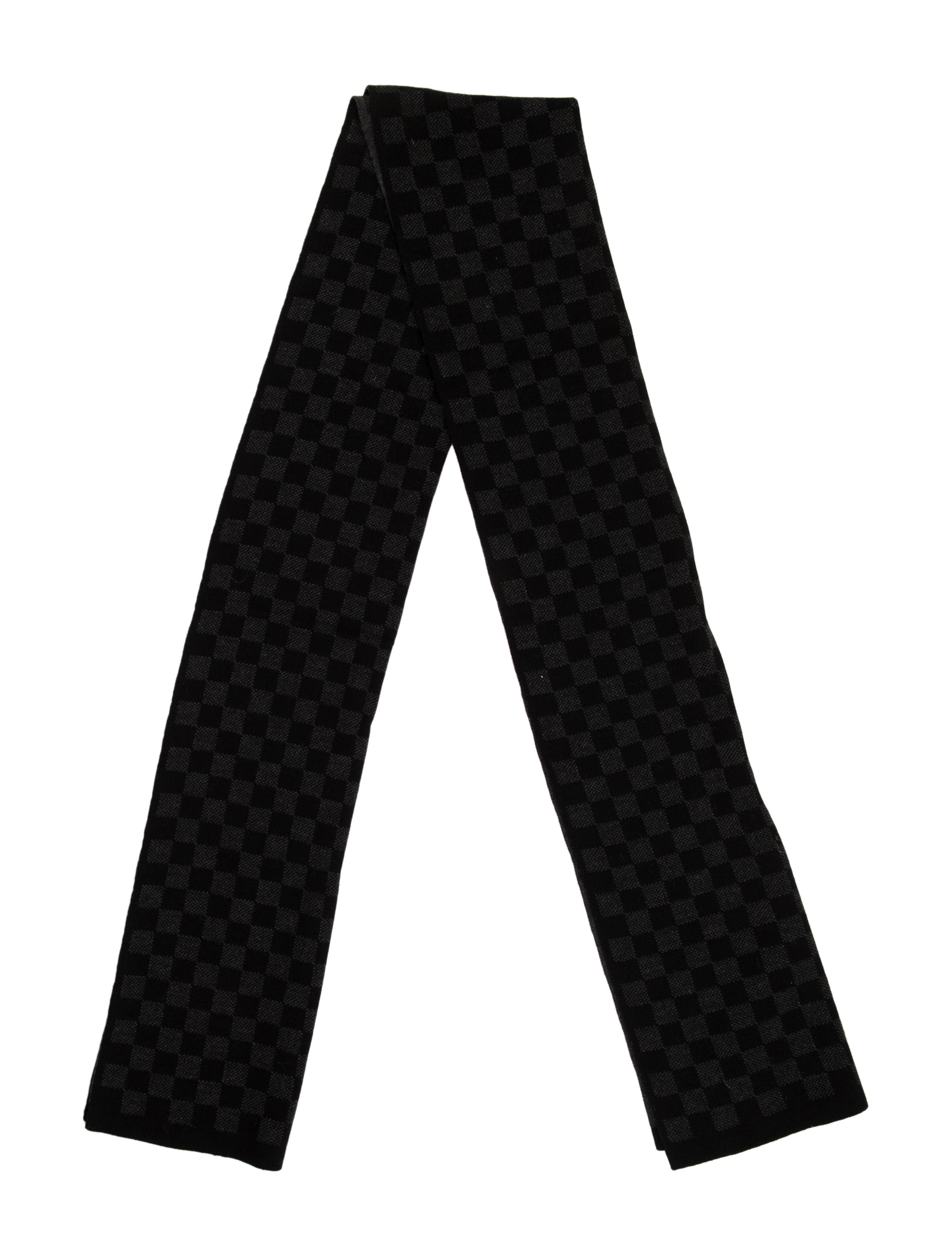 Louis Vuitton Wool Damier Graphite Pattern Scarf - Grey Scarves ...