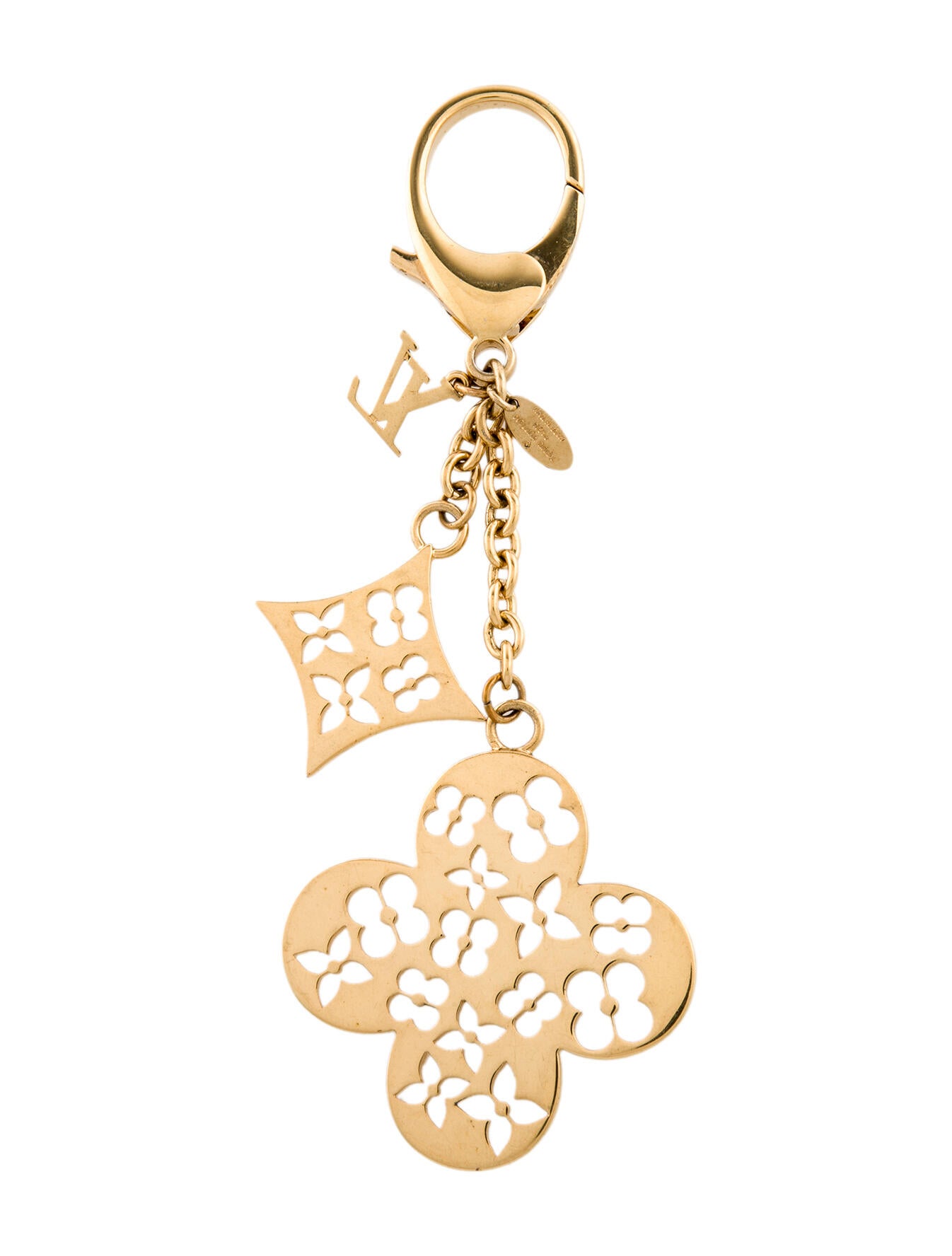 Louis Vuitton Ivy Flower Bag Charm & Key Holder - Gold Keychains ...