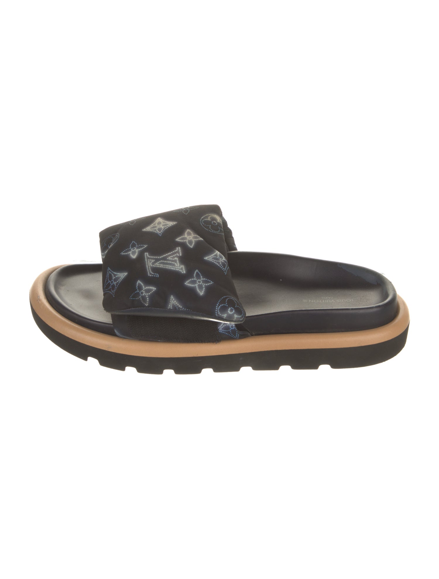 Louis Vuitton Monogram Pattern Nylon Slides - Black Sandals, Shoes ...