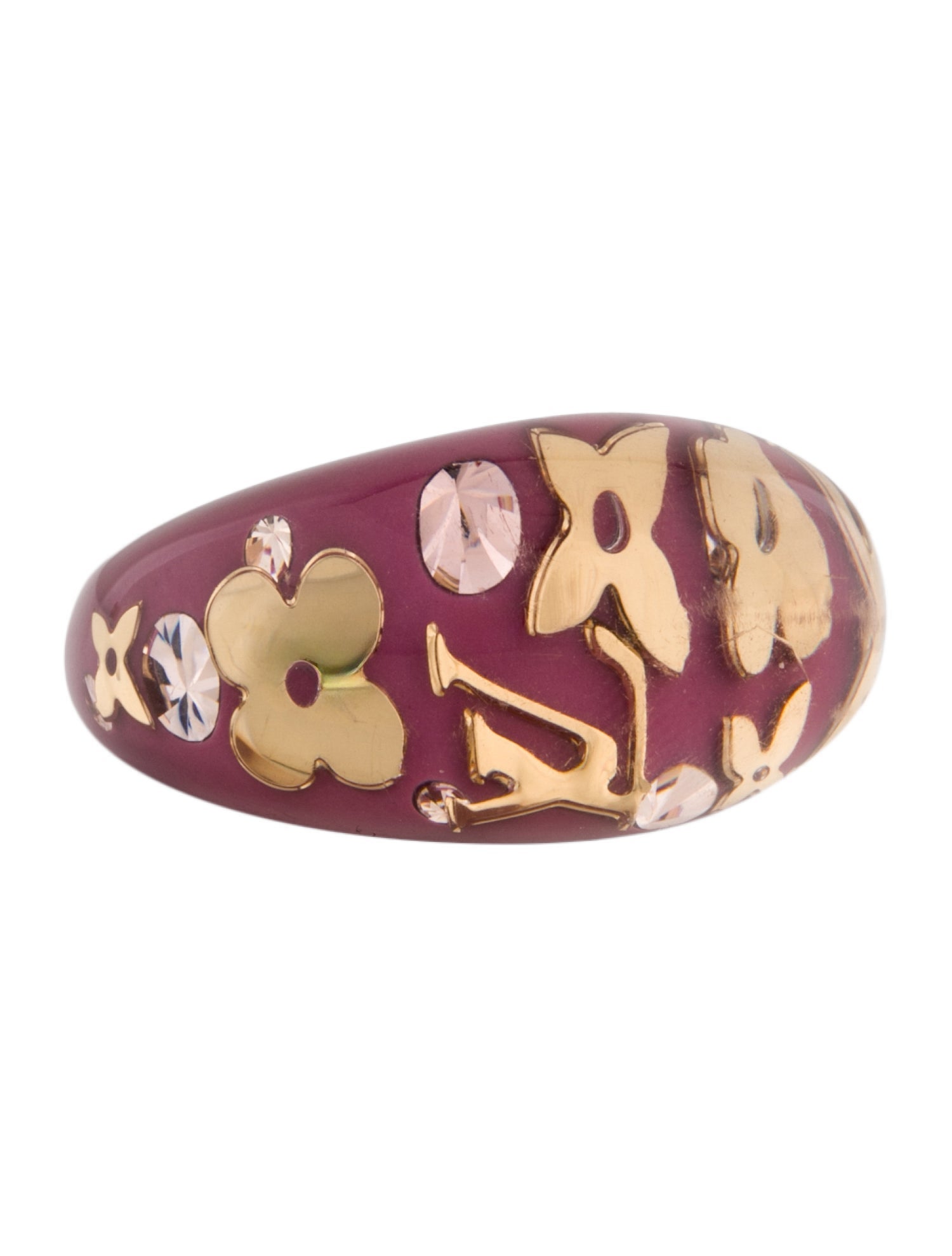 Louis Vuitton Resin & Crystal Inclusion Ring - Pink Band, Rings ...