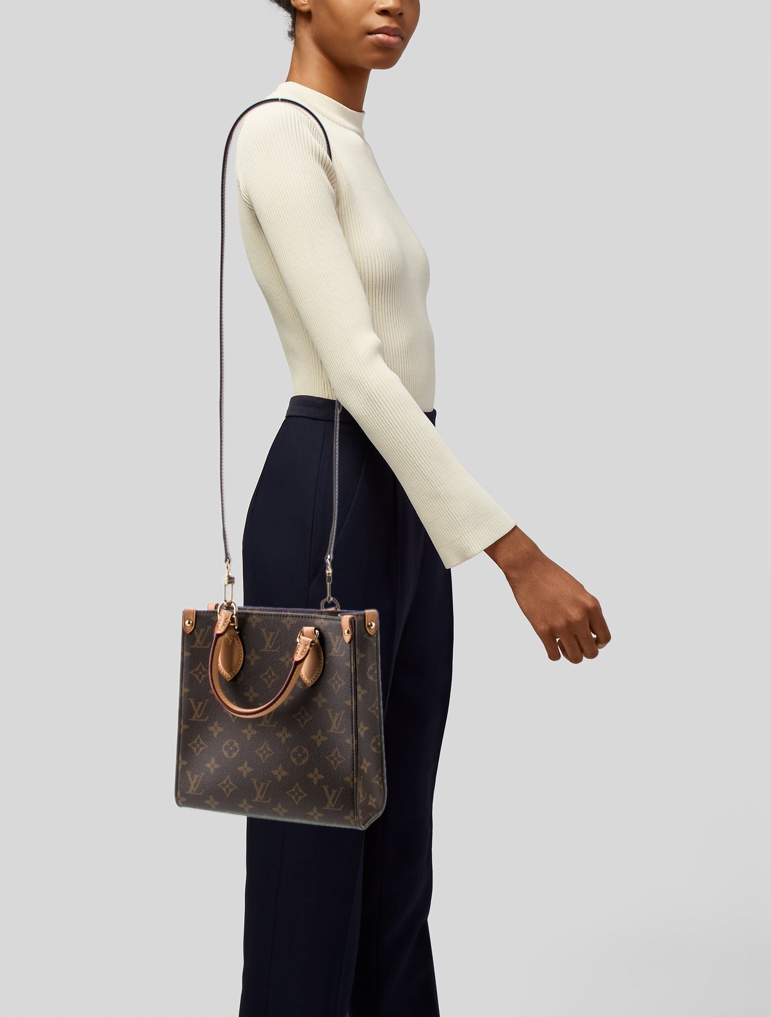 Louis Vuitton LV Monogram Sac Plat BB - Brown Handle Bags, Handbags ...