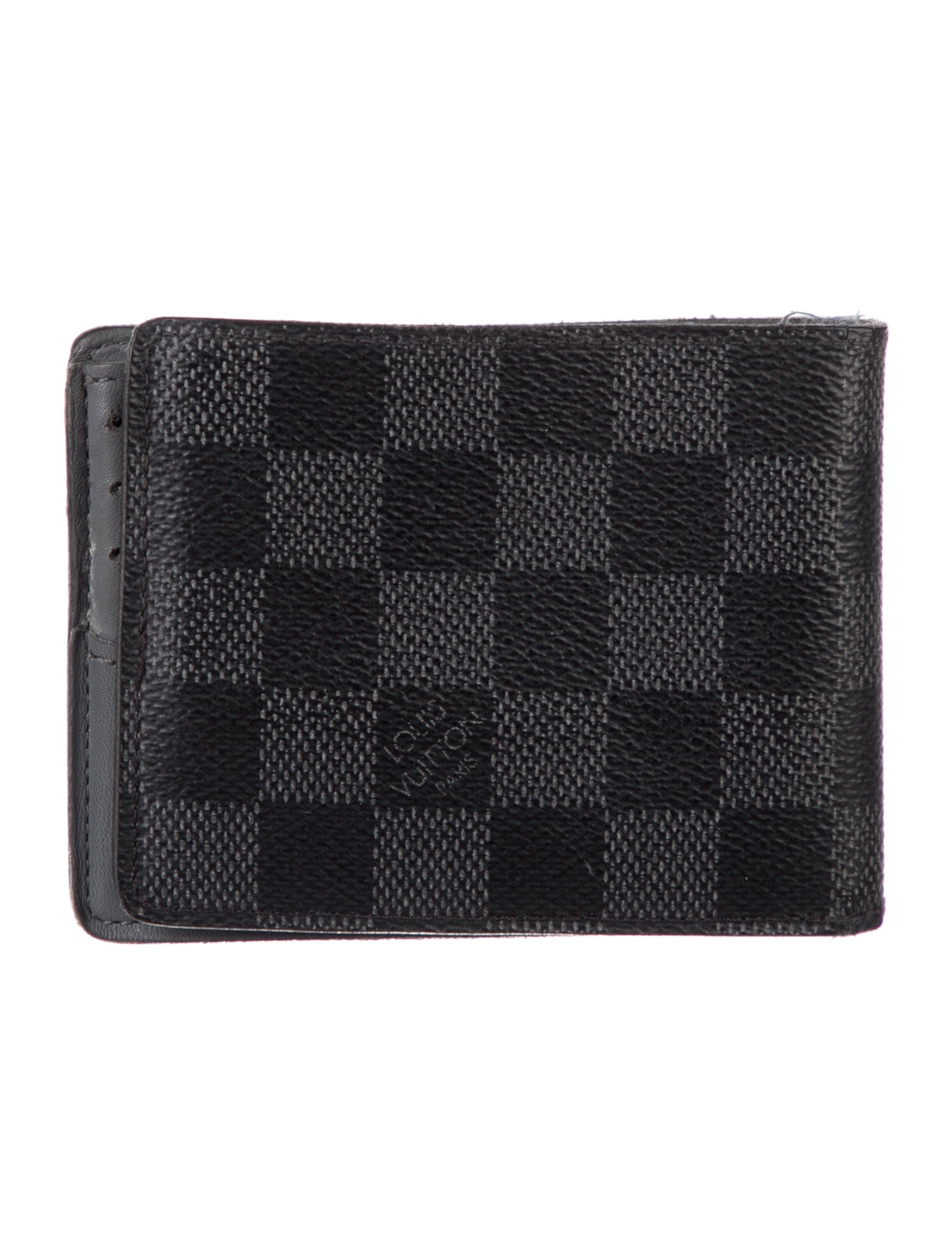 Louis Vuitton 2009 Damier Graphite Pattern Bifold Wallet - Black ...
