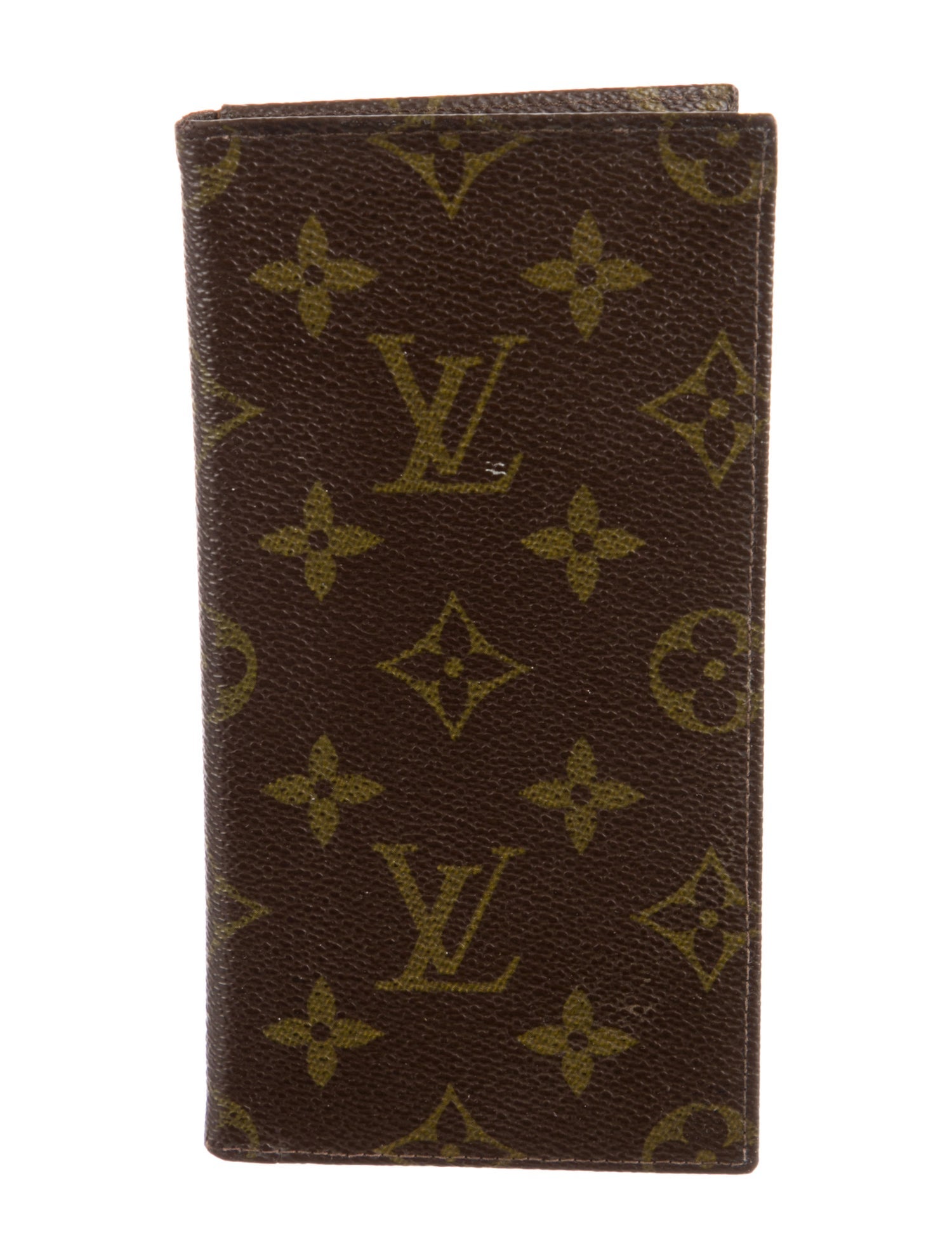 Louis Vuitton LV Monogram Coated Canvas Checkbook Holder - Brown ...