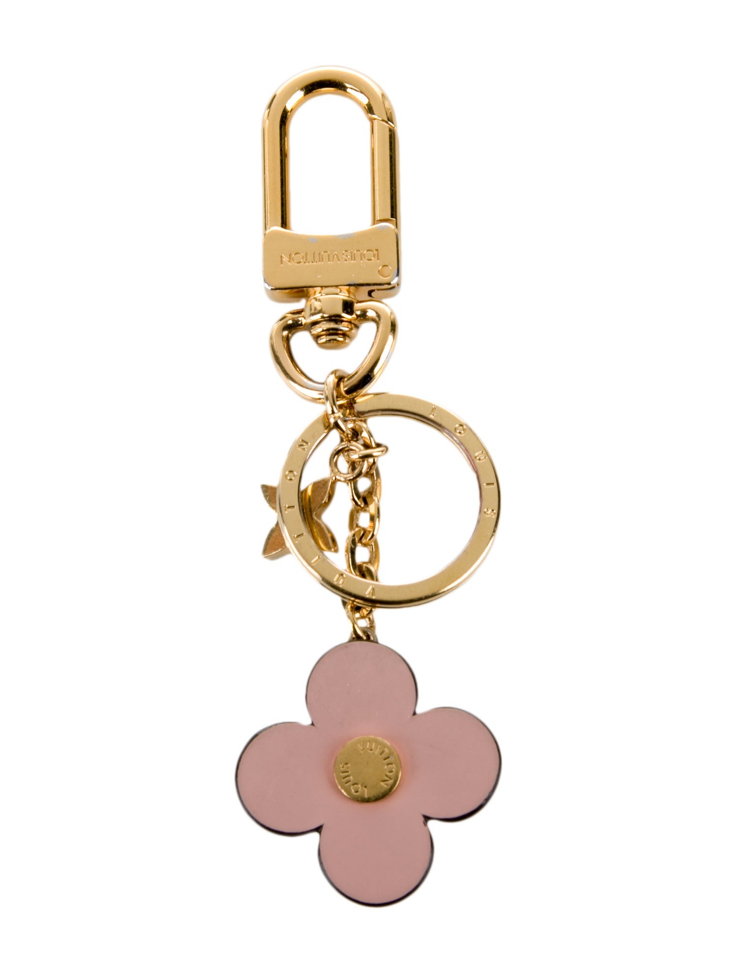Louis Vuitton Ivy Flower Bag Charm & Key Holder - Gold Keychains ...