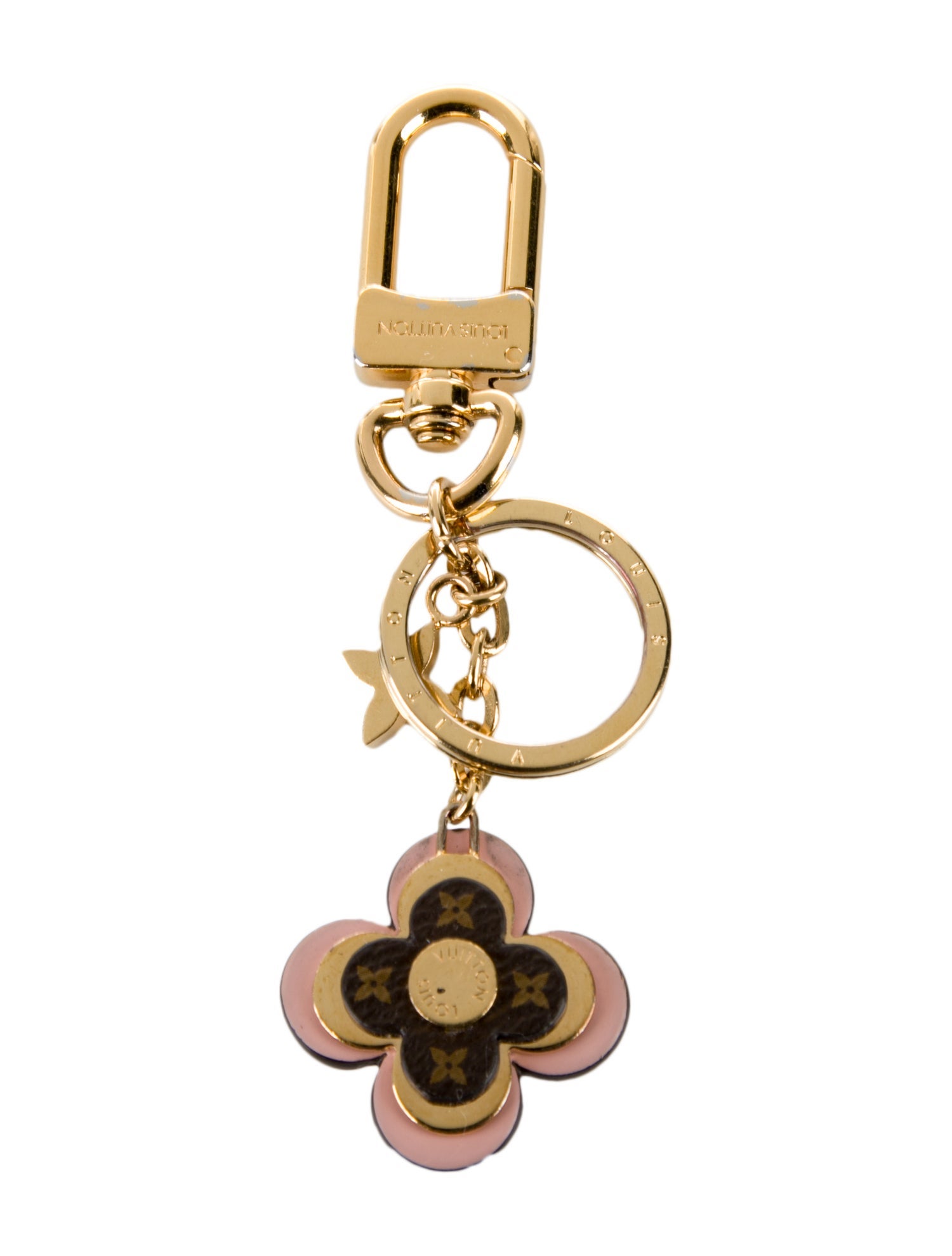 Louis Vuitton Ivy Flower Bag Charm & Key Holder - Gold Keychains ...