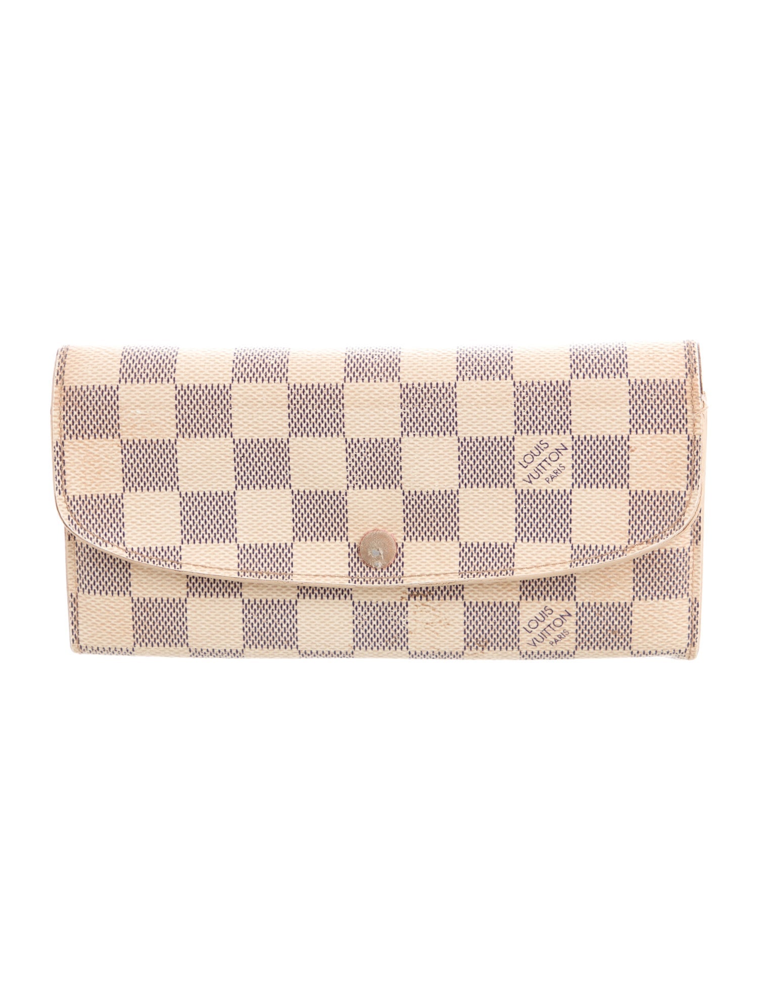 Louis Vuitton Damier Azur Pattern Coated Canvas Emilie Wallet ...