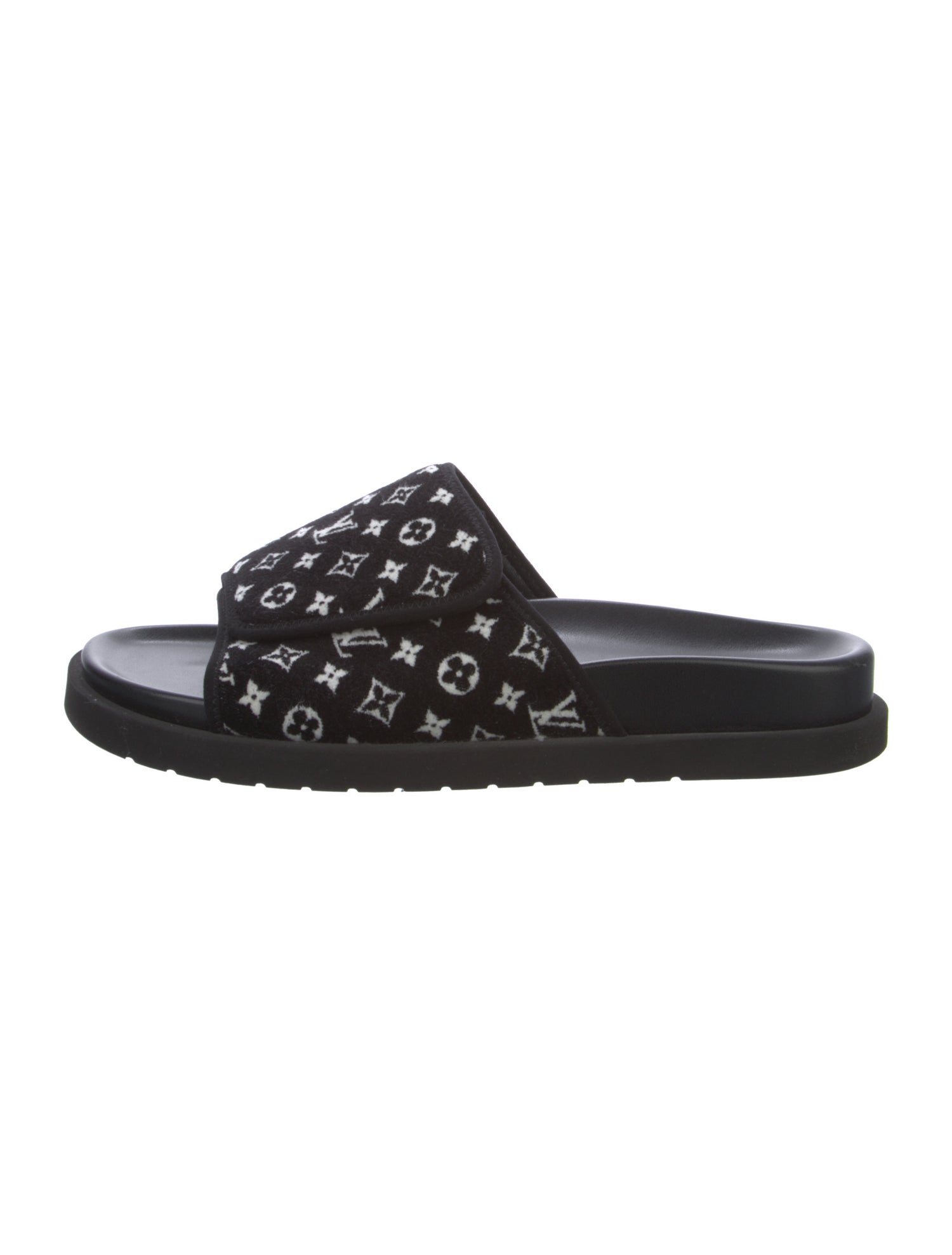 Louis Vuitton LV Monogram Terry Cloth Slides - Black Sandals, Shoes ...