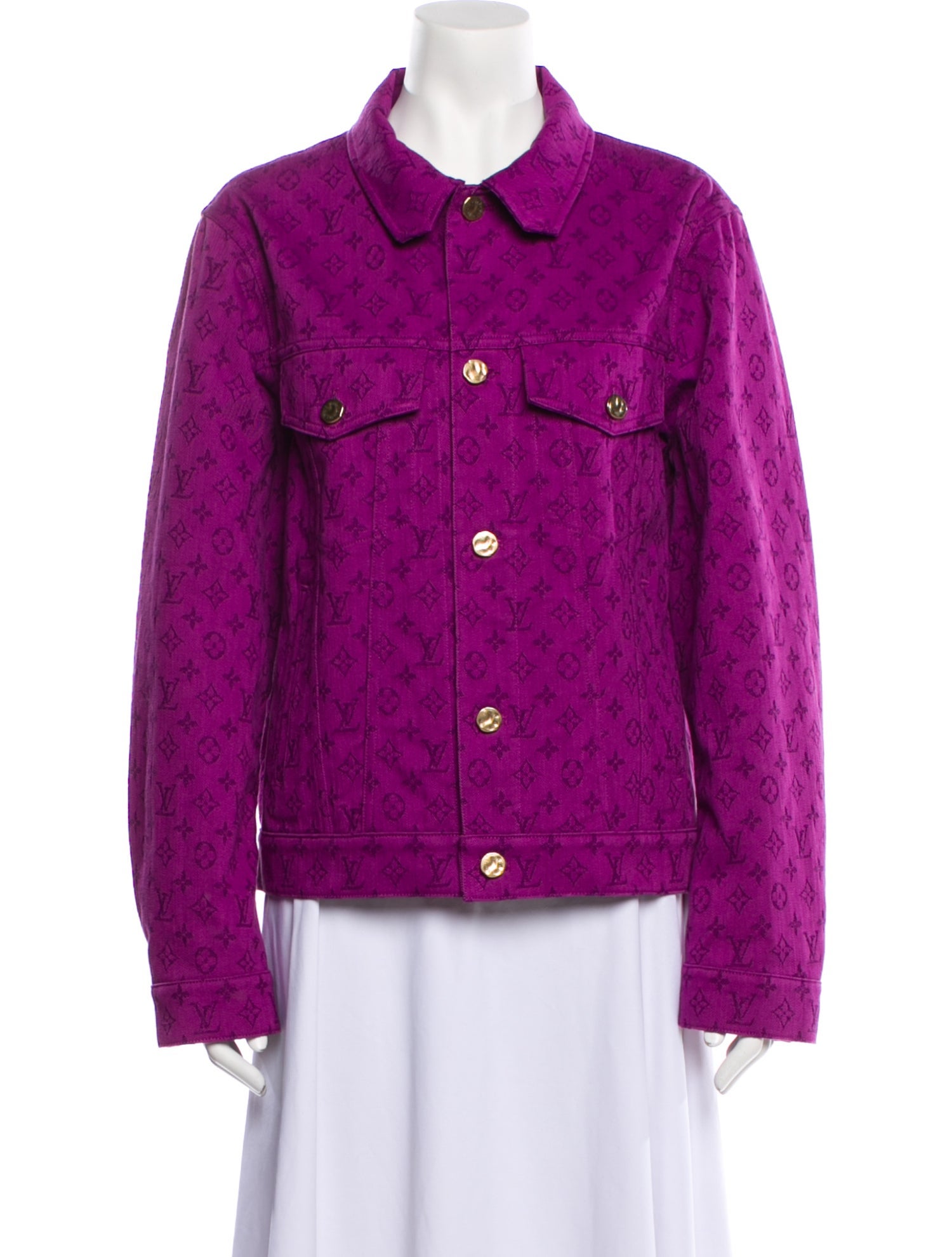 Louis Vuitton 2019 Printed Denim Jacket - Purple Outerwear, Clothing ...