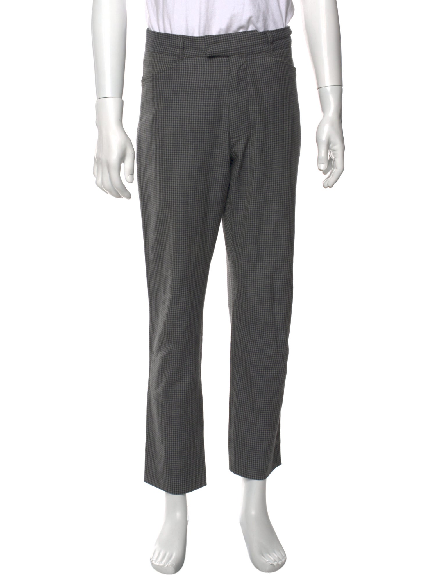 Louis Vuitton Plaid Print Pants - Grey, 10" Rise Pants, Clothing ...