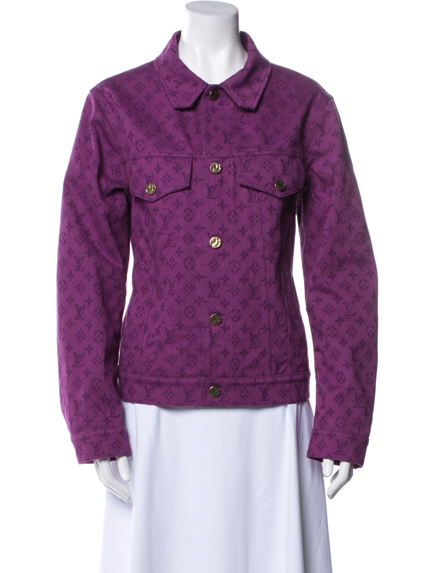 Louis Vuitton 2019 LV Monogram Denim Jacket - Purple Outerwear ...