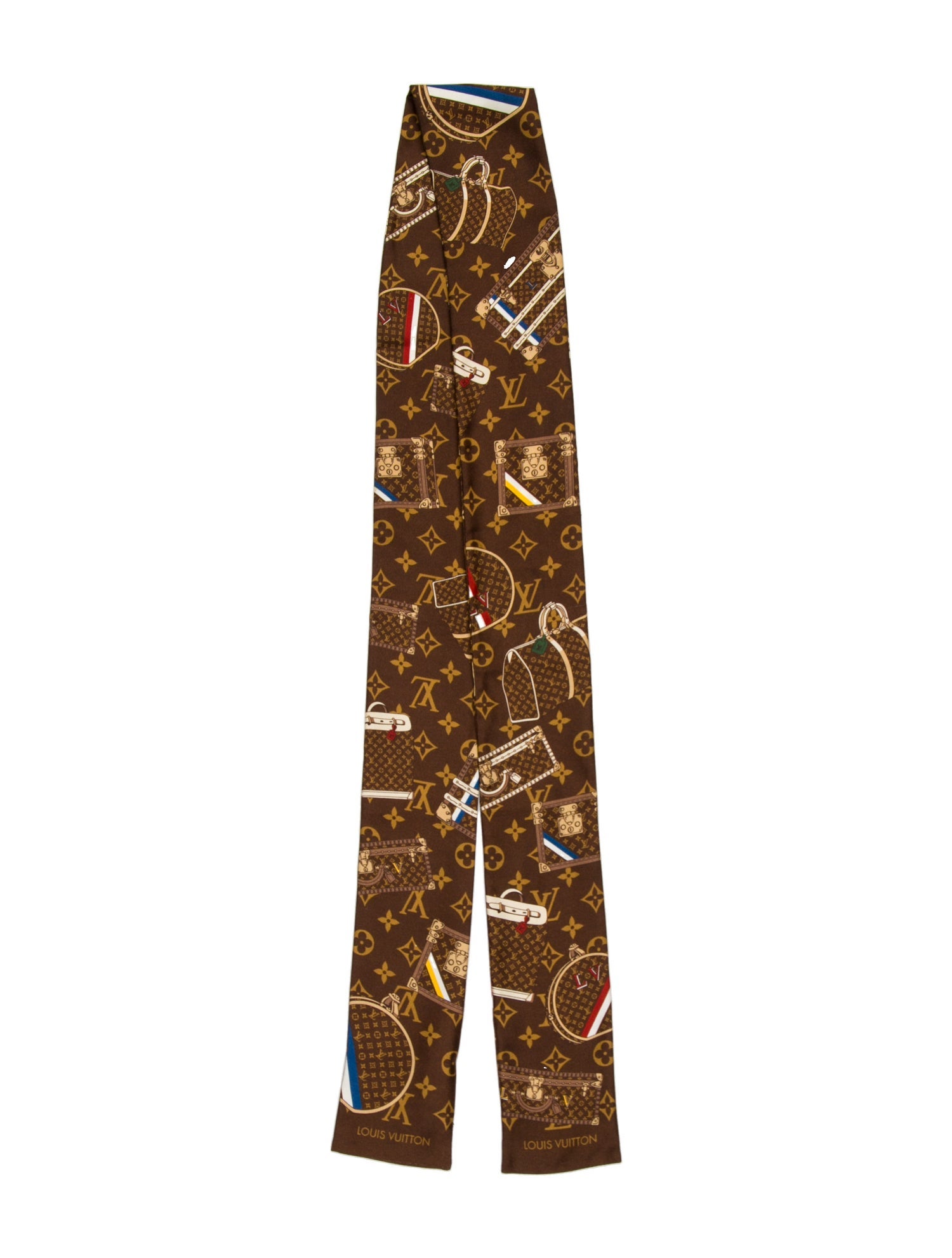 Louis Vuitton Monogram Trunks Silk Bandeau - Brown Scarves and Shawls ...