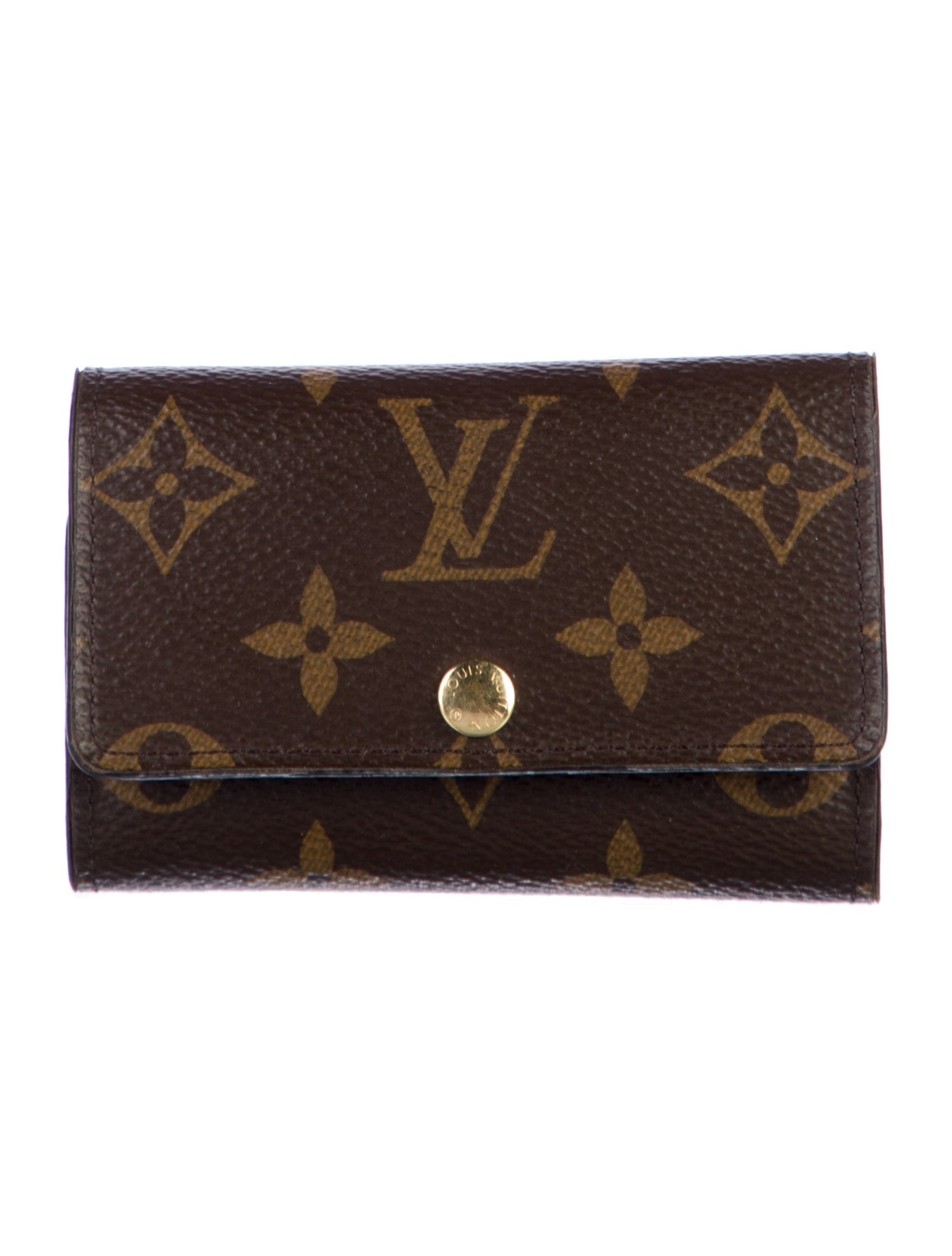 Louis Vuitton LV Monogram Coated Canvas 6 Key Pouch - Brown Keychains ...