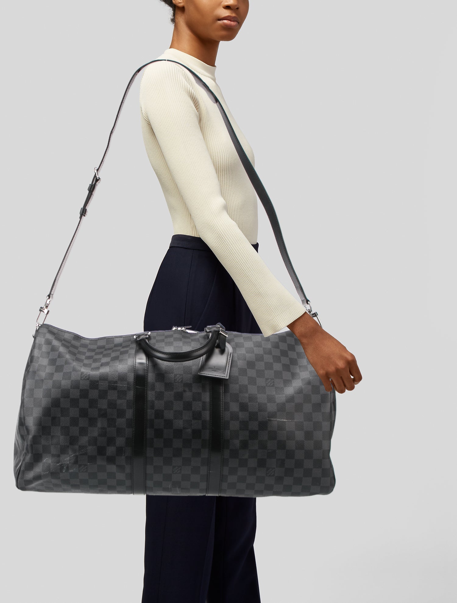 Louis Vuitton Damier Graphite Keepall Bandouliere 55 - Black Weekenders, Bags - LOU1093776 | The ...