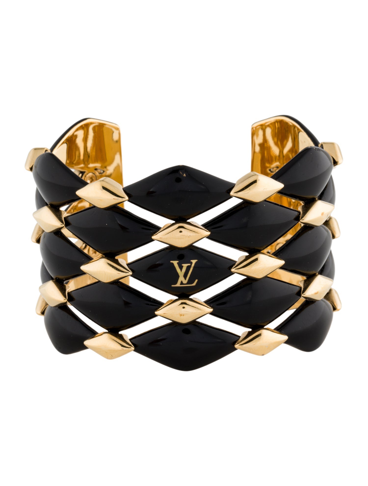 Louis Vuitton LV Malletage Cuff Bracelet - Black, Brass Cuff, Bracelets ...