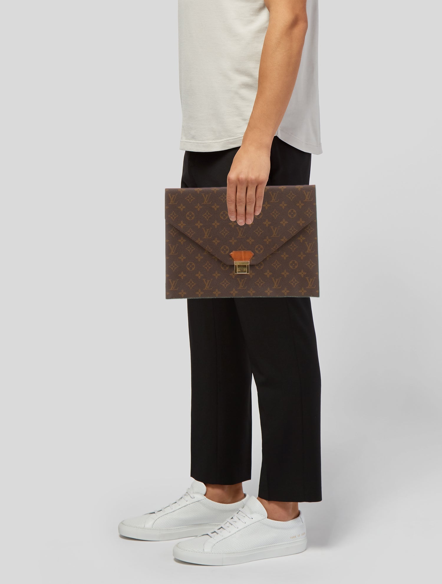 Louis Vuitton LV Monogram Poche-Plate Envelope Vintage - Brown ...