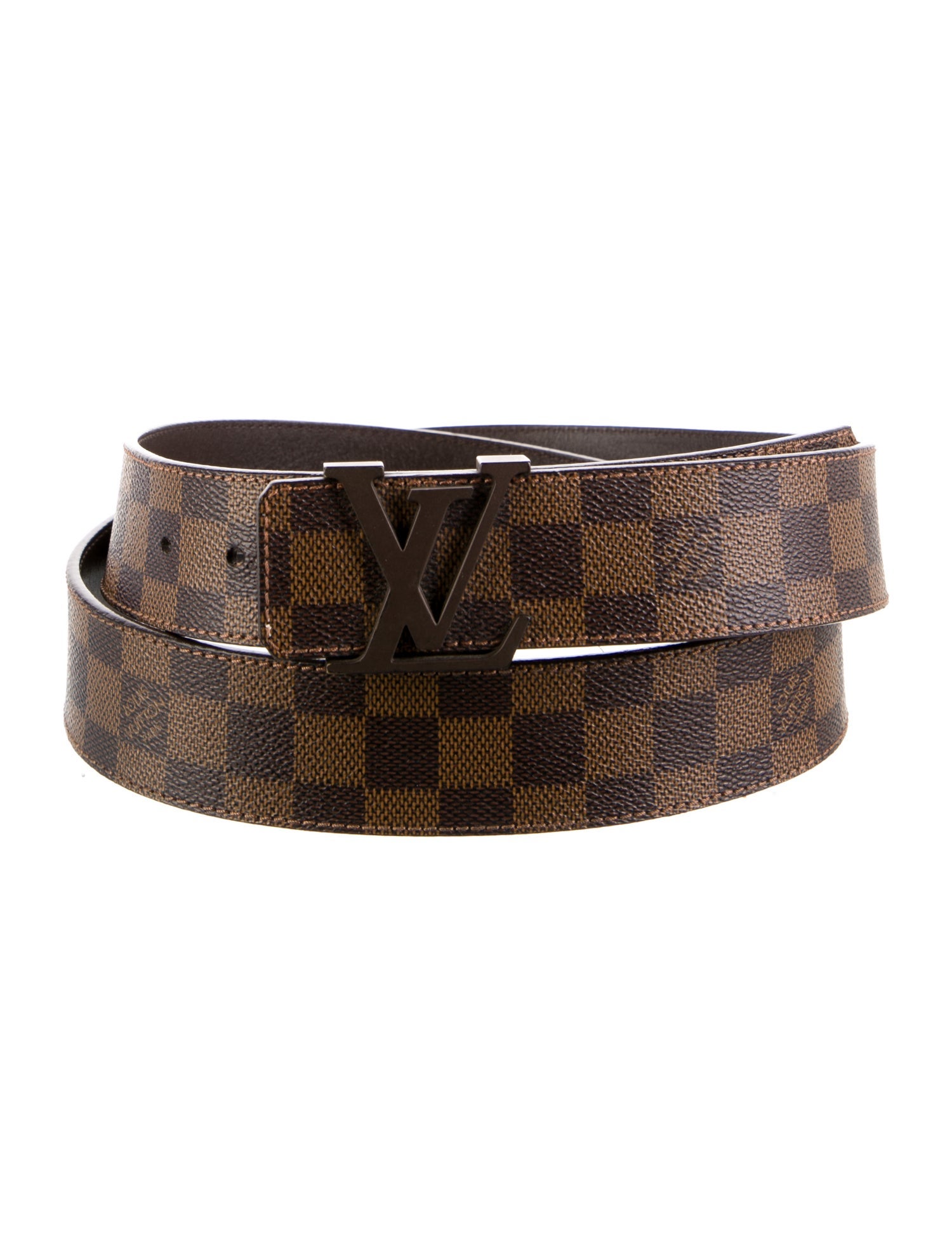 Louis Vuitton LV Initiales 40mm Damier Ebene Pattern Waist Belt - Brown Belts, Accessories ...