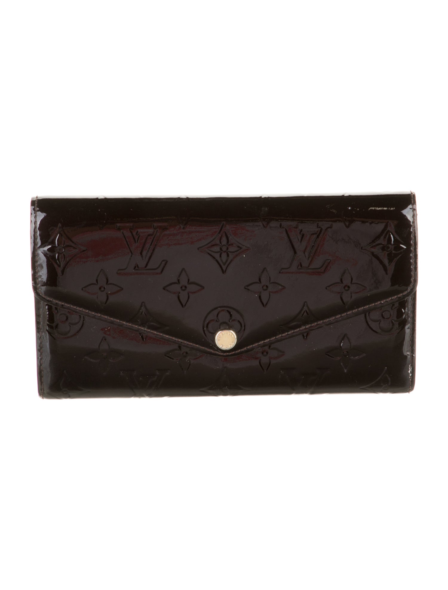 Louis Vuitton Monogram Vernis Vernis Patent Leather Wallet - Brown ...