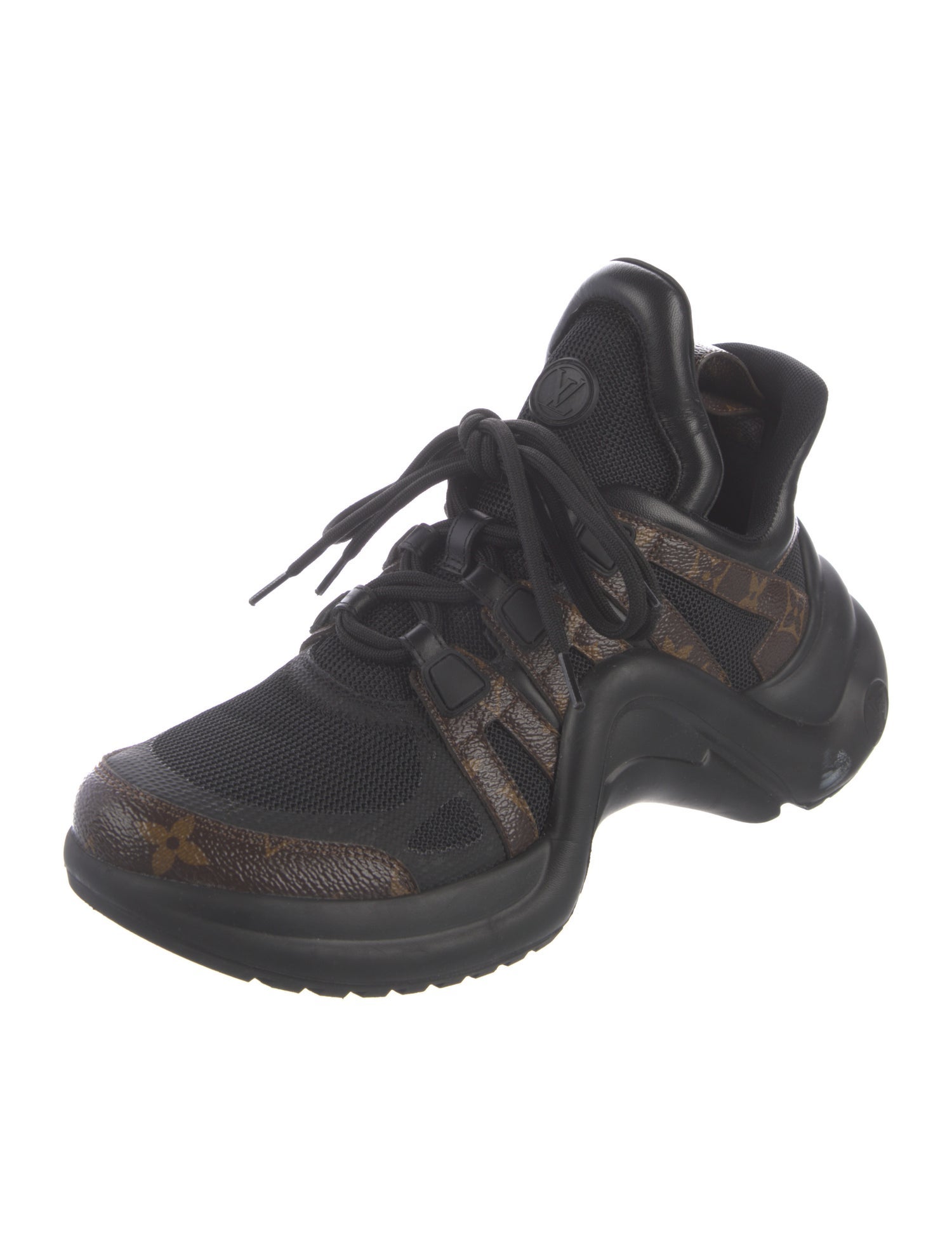 Louis Vuitton Leather Animal Print Chunky Sneakers - Black Sneakers ...