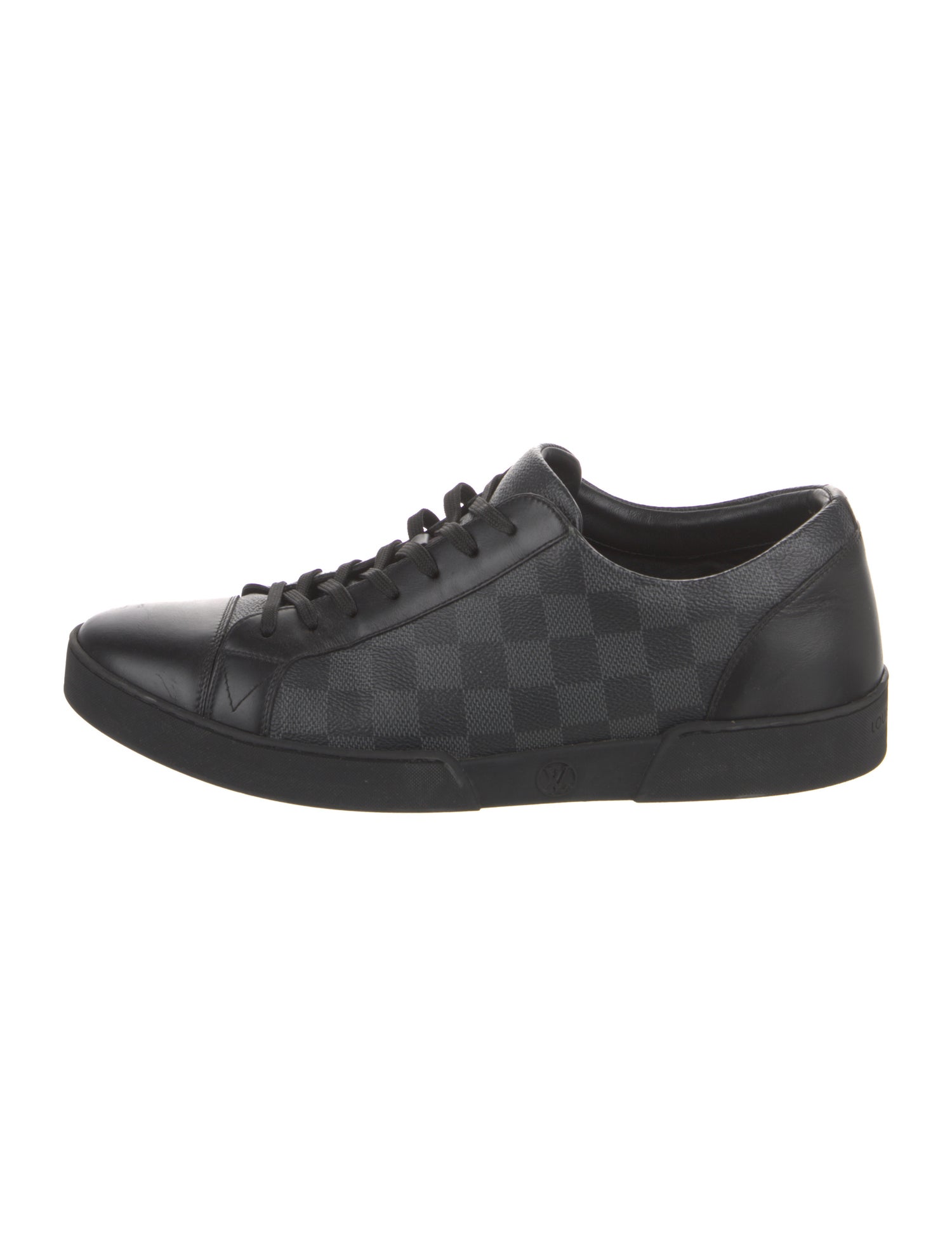Louis Vuitton Damier Graphite Pattern Sneakers - Black Sneakers, Shoes ...