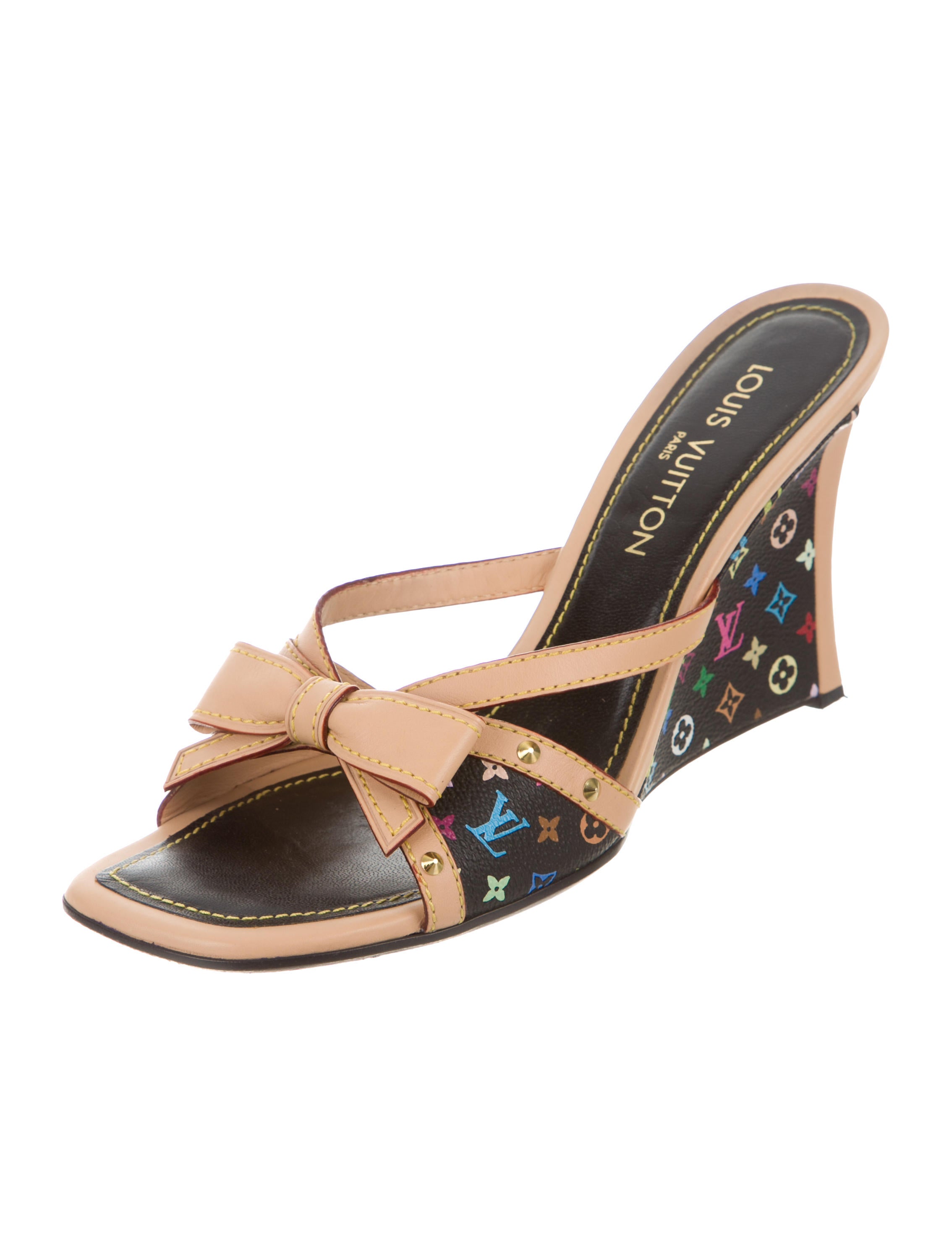 Louis Vuitton Multicolore Monogram Wedges - Black Sandals, Shoes ...
