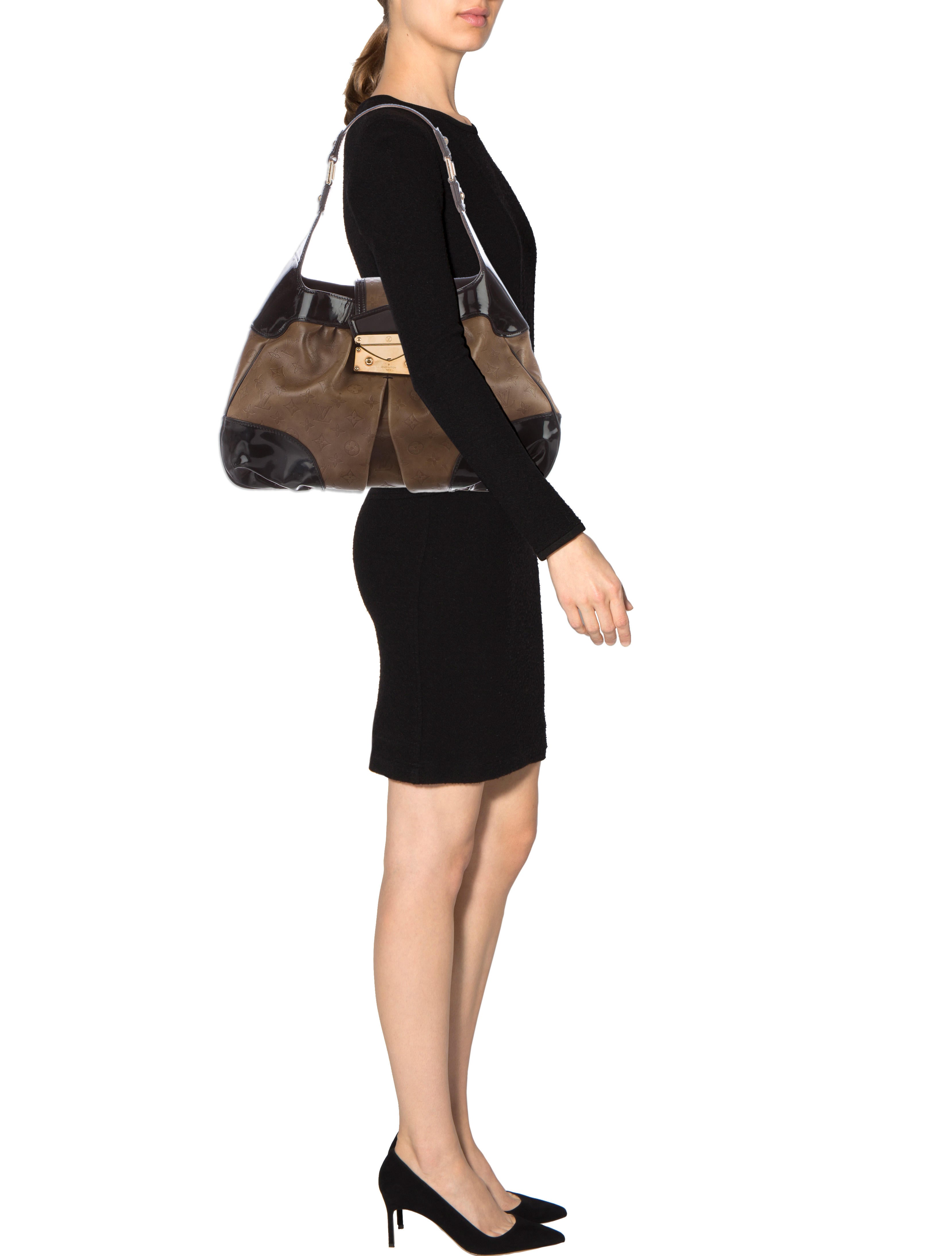 Louis Vuitton Monogram Cuir Embossé Polly Bag - Black Shoulder Bags ...