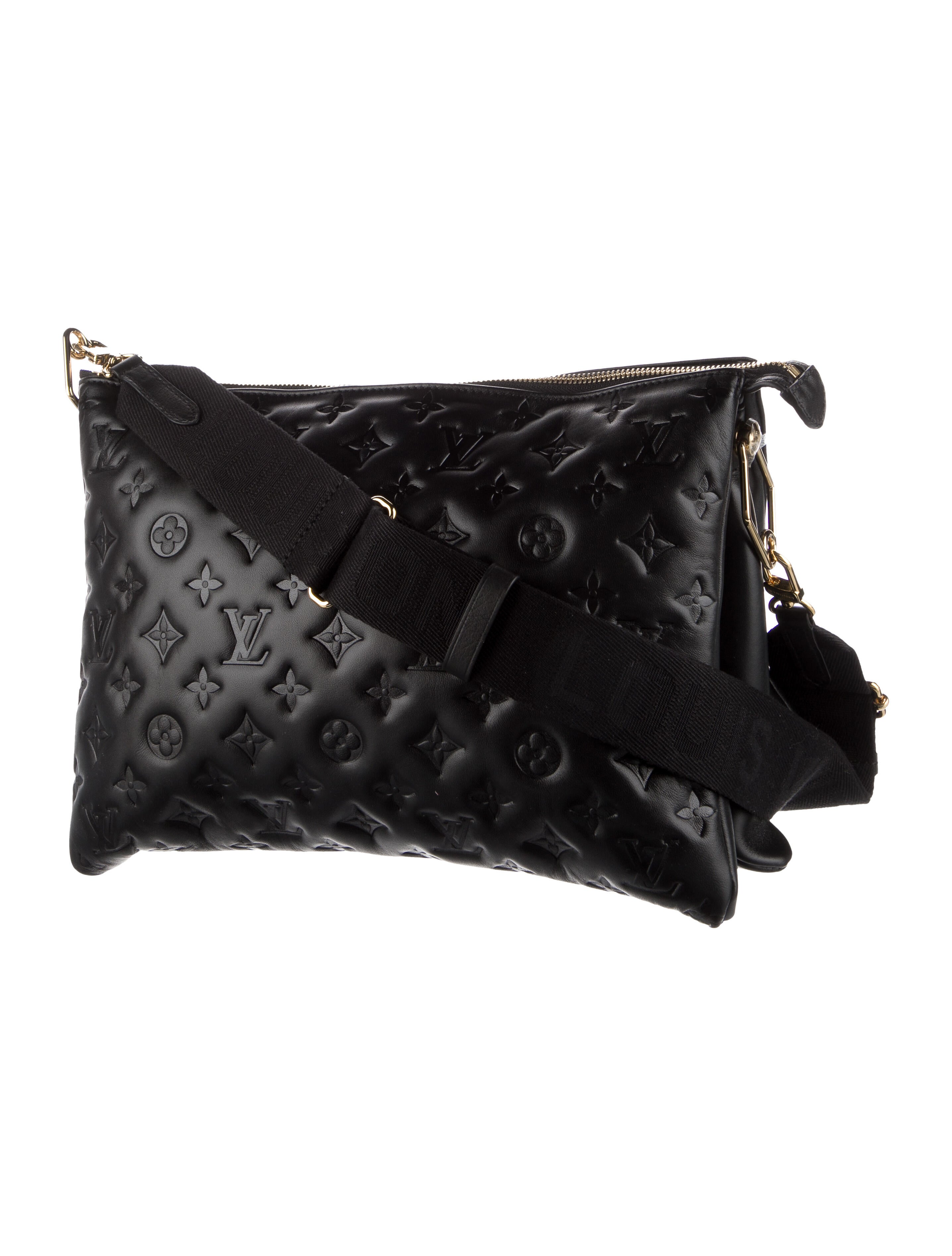 Louis Vuitton Lambskin Embossed Monogram Coussin MM - Black Crossbody ...