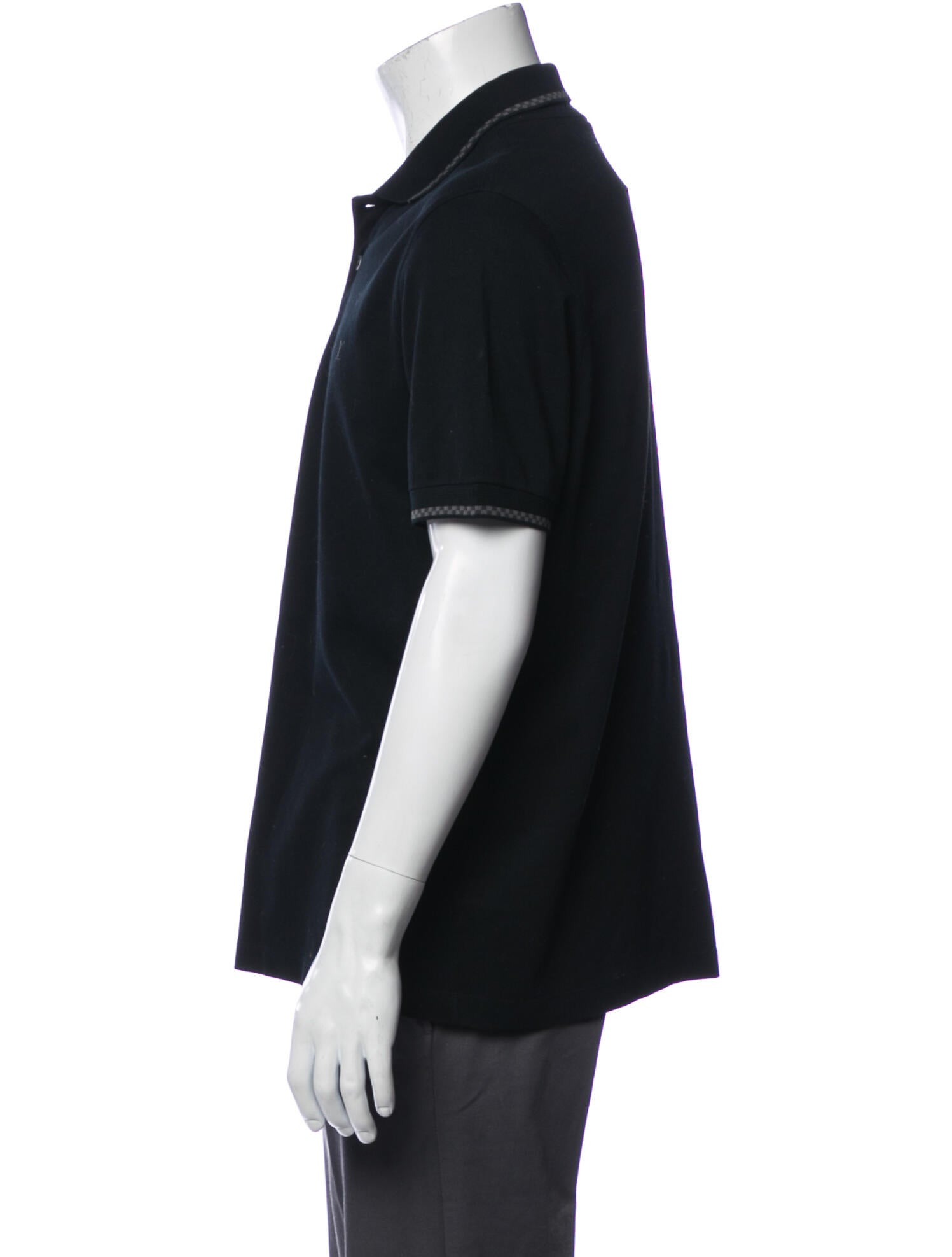 Louis Vuitton LV Monogram Collar Polo Shirt - Black Polos, Clothing ...