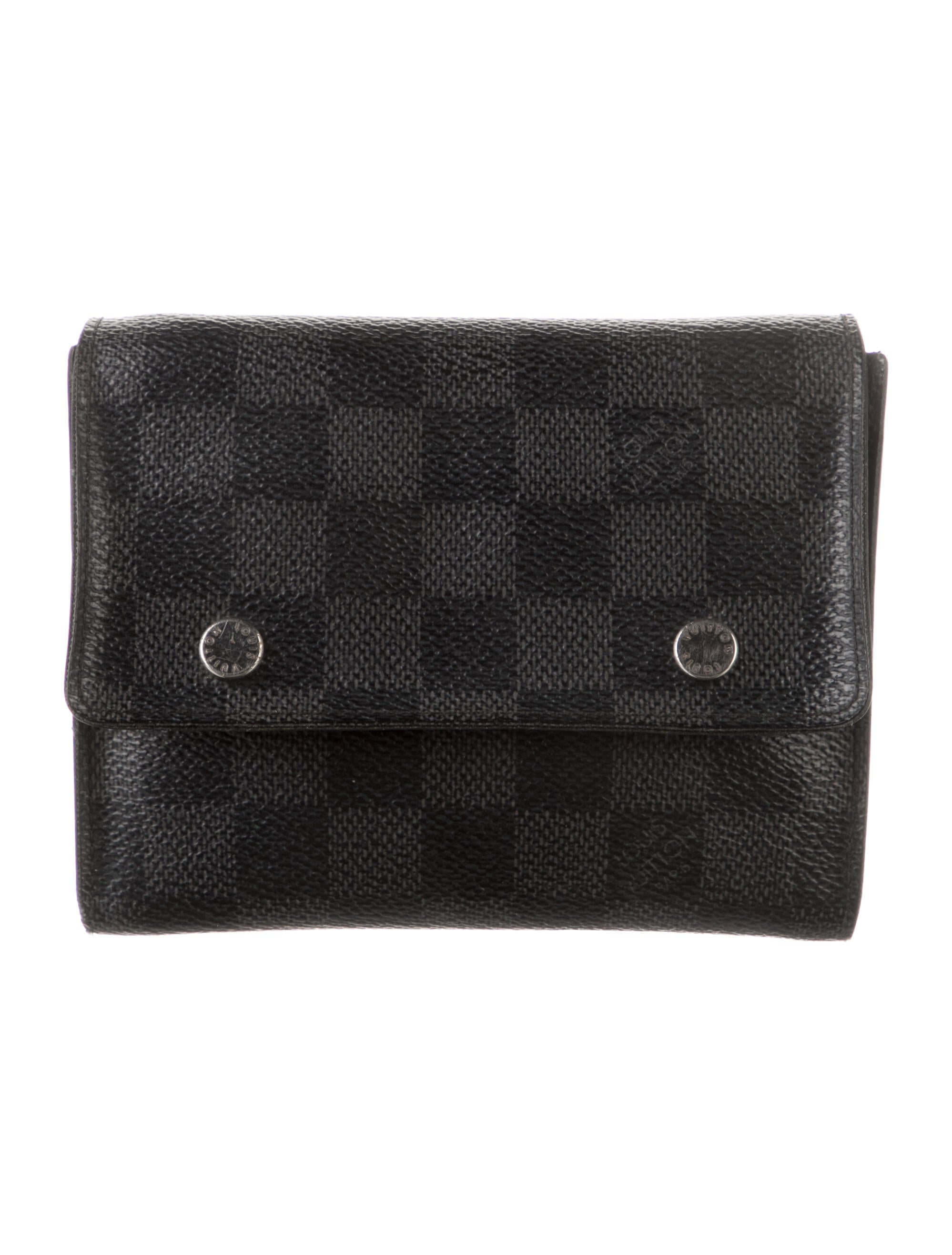 Louis Vuitton 2008 Damier Graphite Pattern Trifold Wallet - Black ...