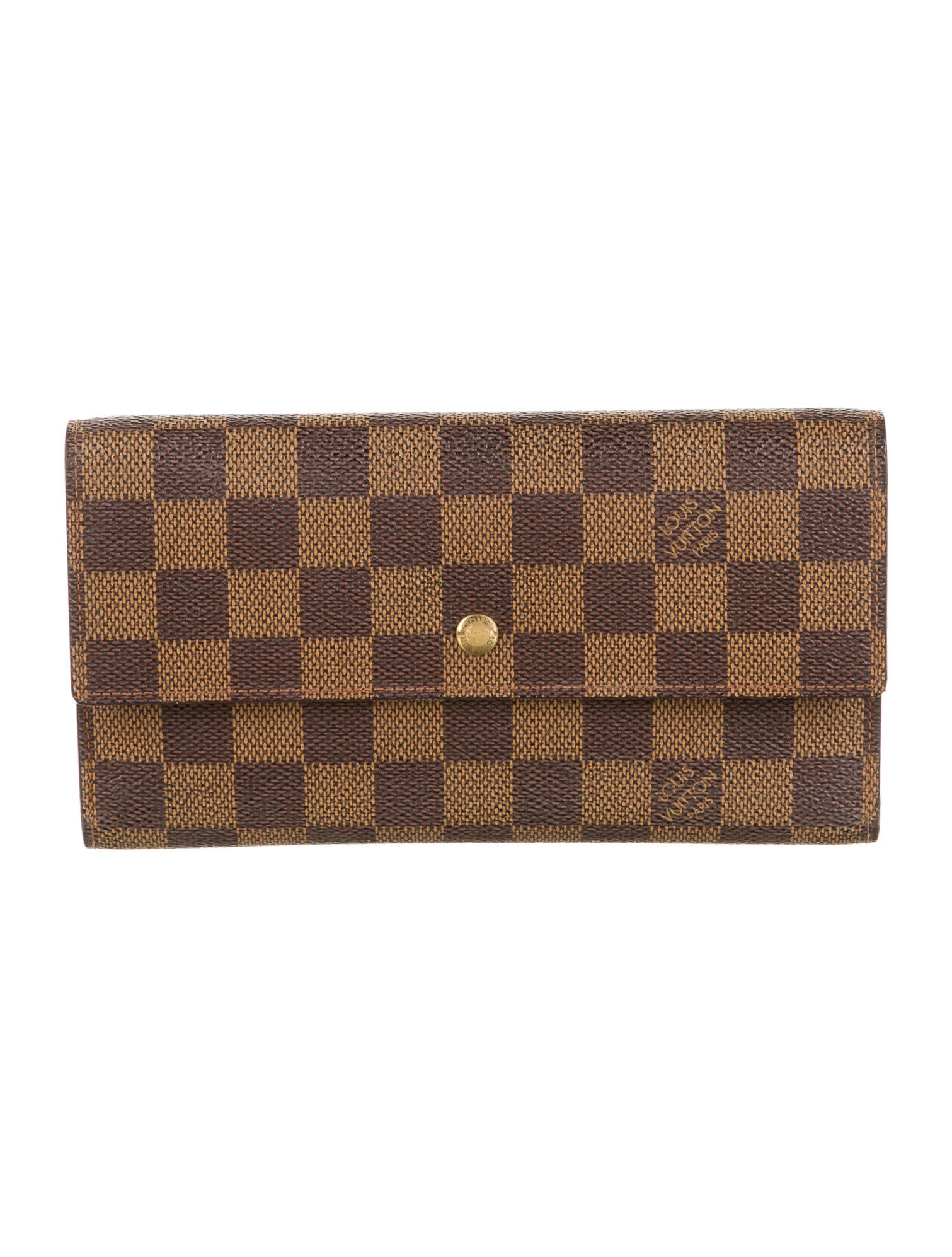 Louis Vuitton Damier Ebene Pattern Coated Canvas Porte Trésor ...