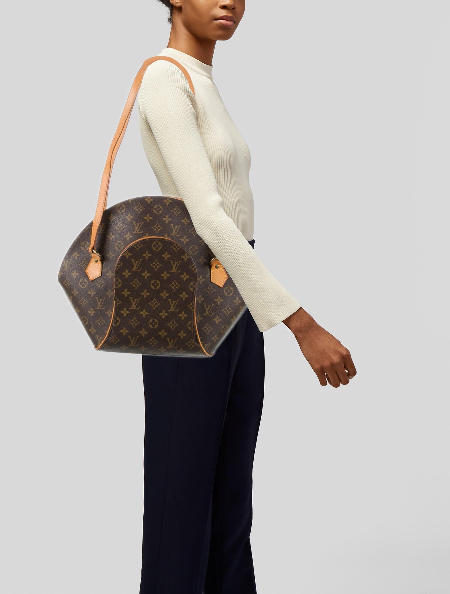 Louis Vuitton Vintage Monogram Ellipse MM - Brown Shoulder Bags ...