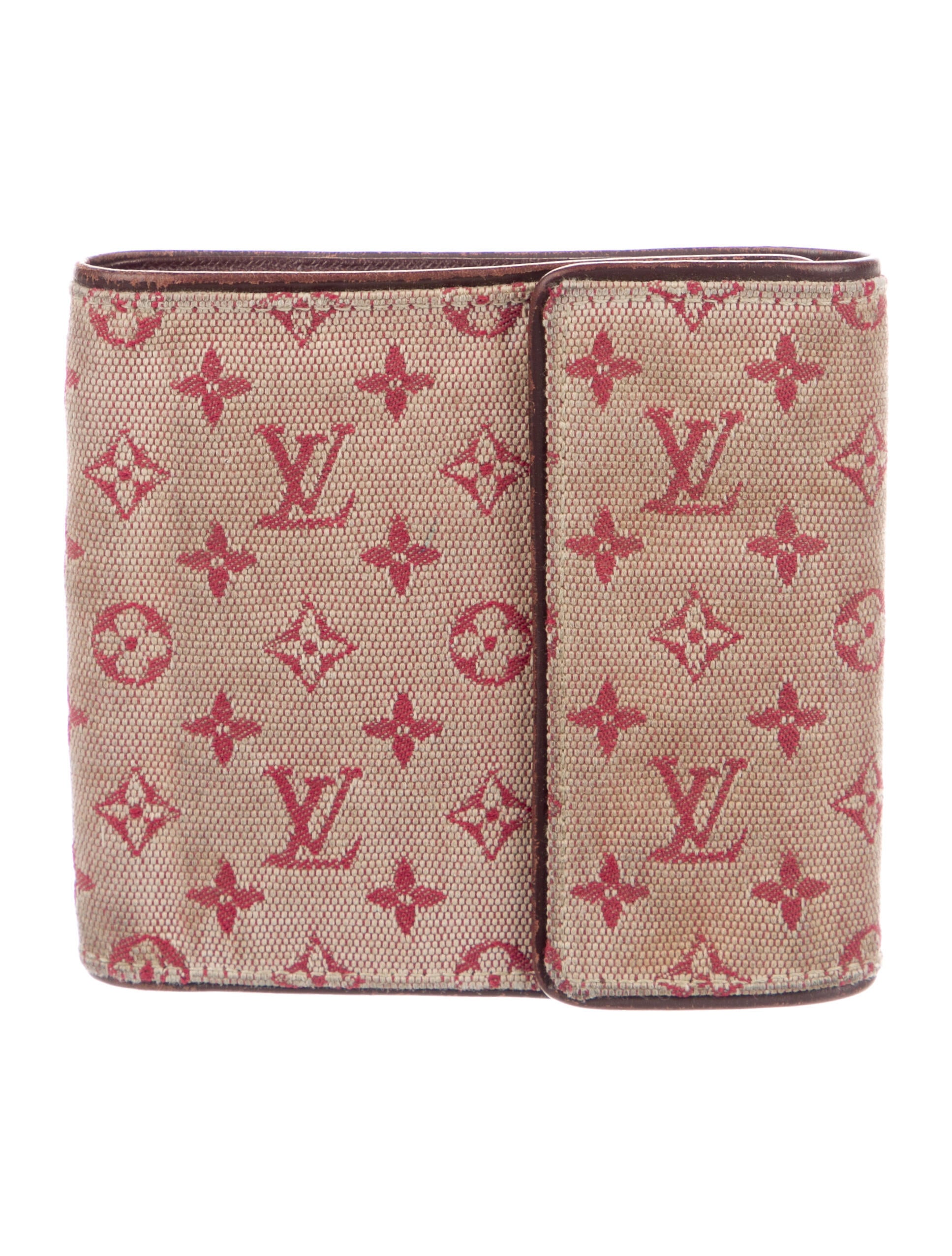 Louis Vuitton Monogram Mini Lin Pattern Compact Wallet - Red Wallets ...