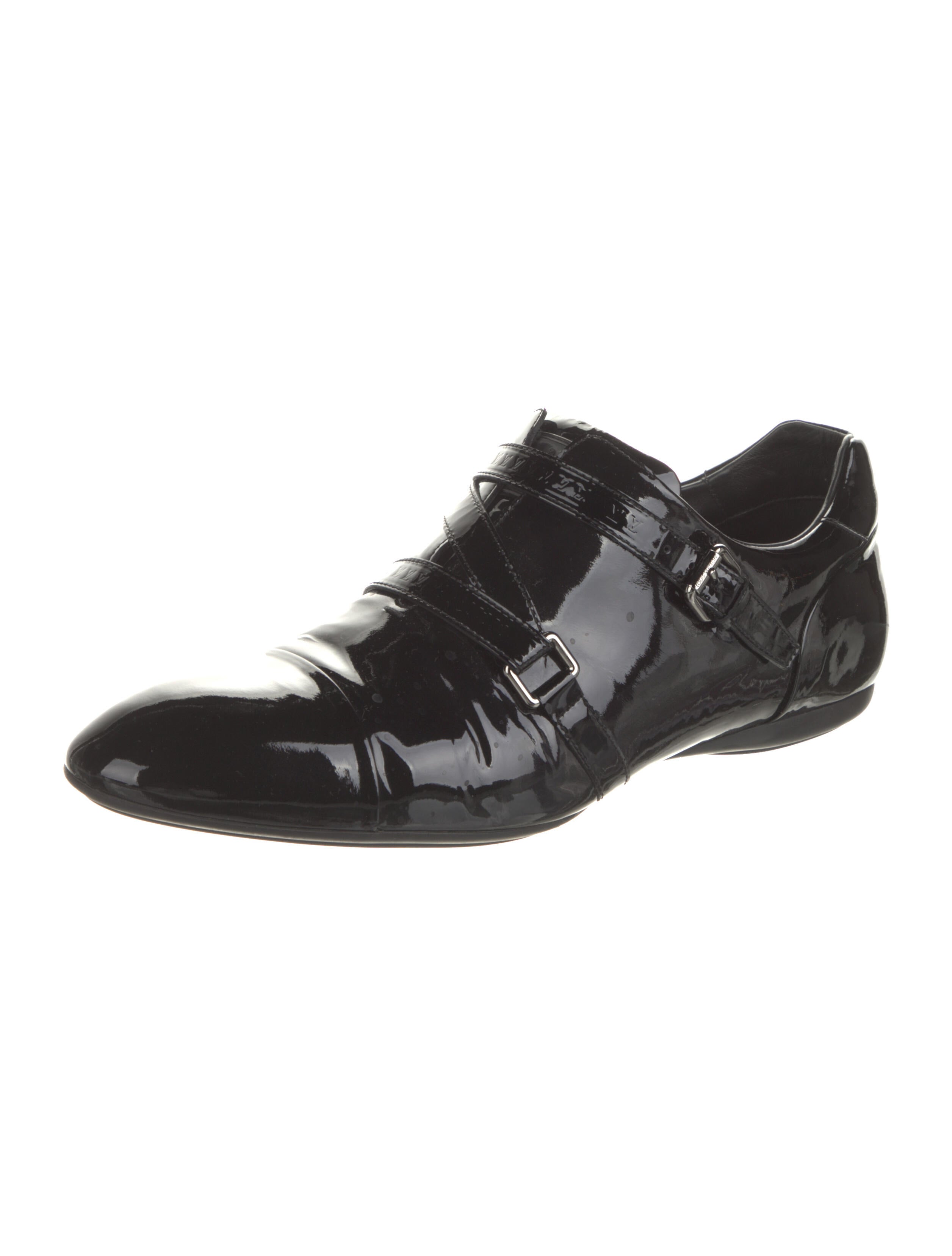 Louis Vuitton Patent Leather Monk Straps - Black Monk Straps, Shoes ...