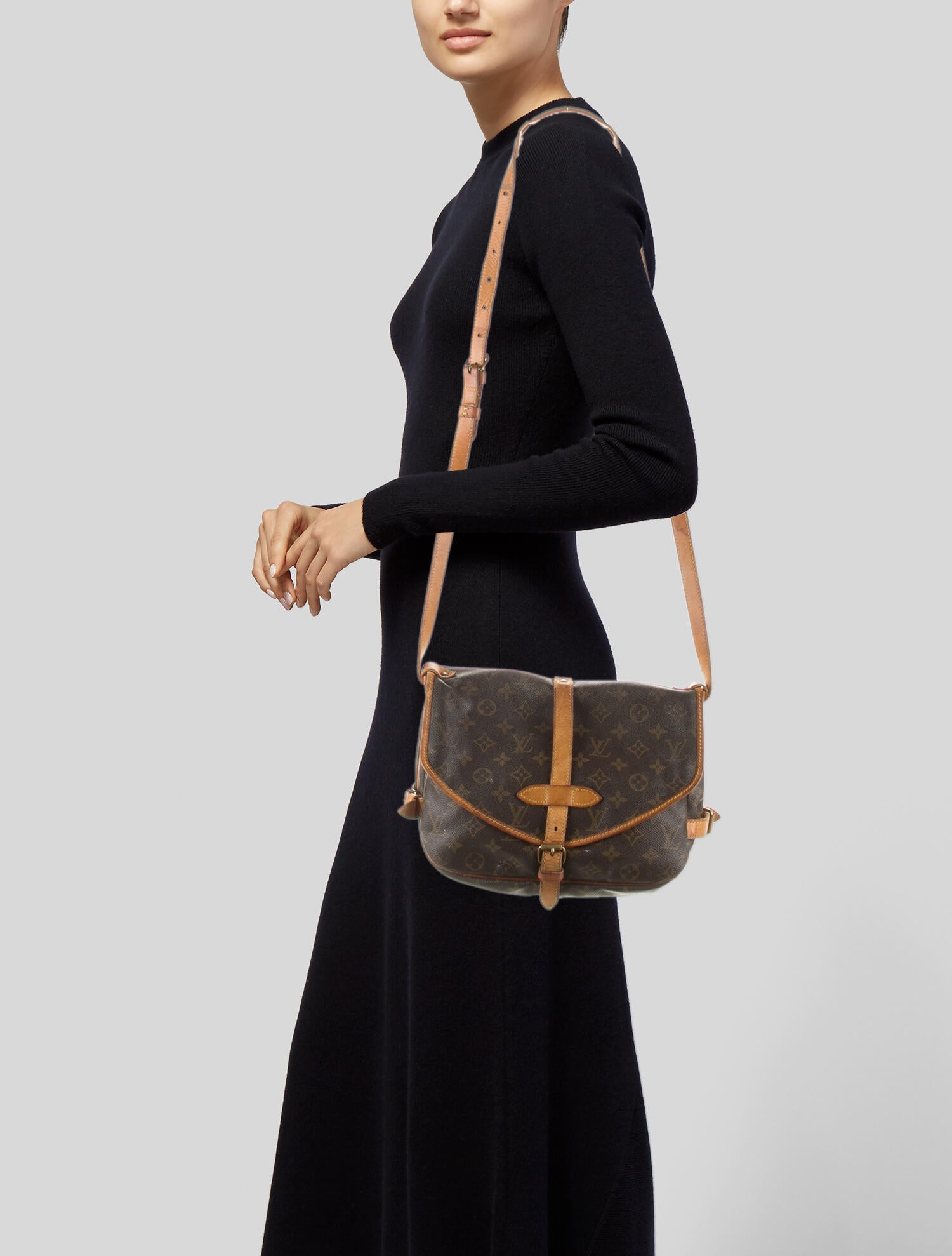 Louis Vuitton Vintage Monogram Saumur 35 Crossbody Bag - Brown ...