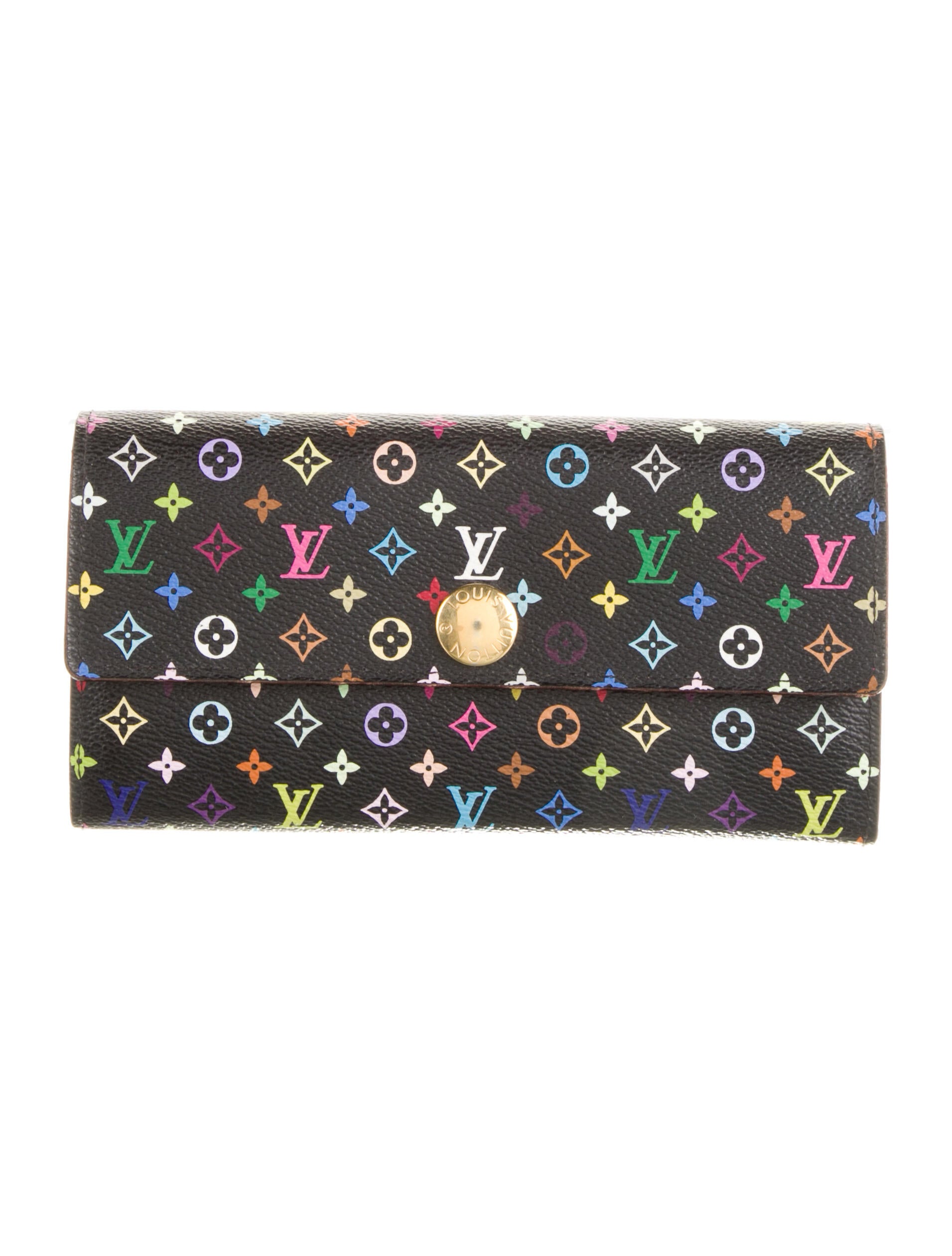 Louis Vuitton 2012 Multicolore Monogram Pattern Sarah Wallet - Black ...