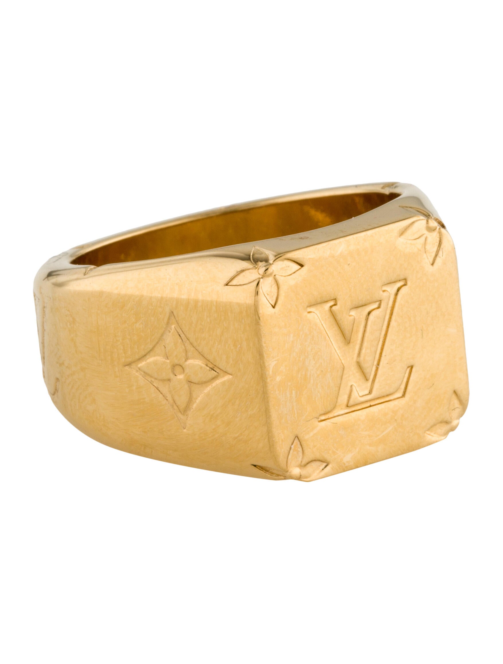Louis Vuitton Monogram Signet Ring - Brass Signet Ring, Rings ...