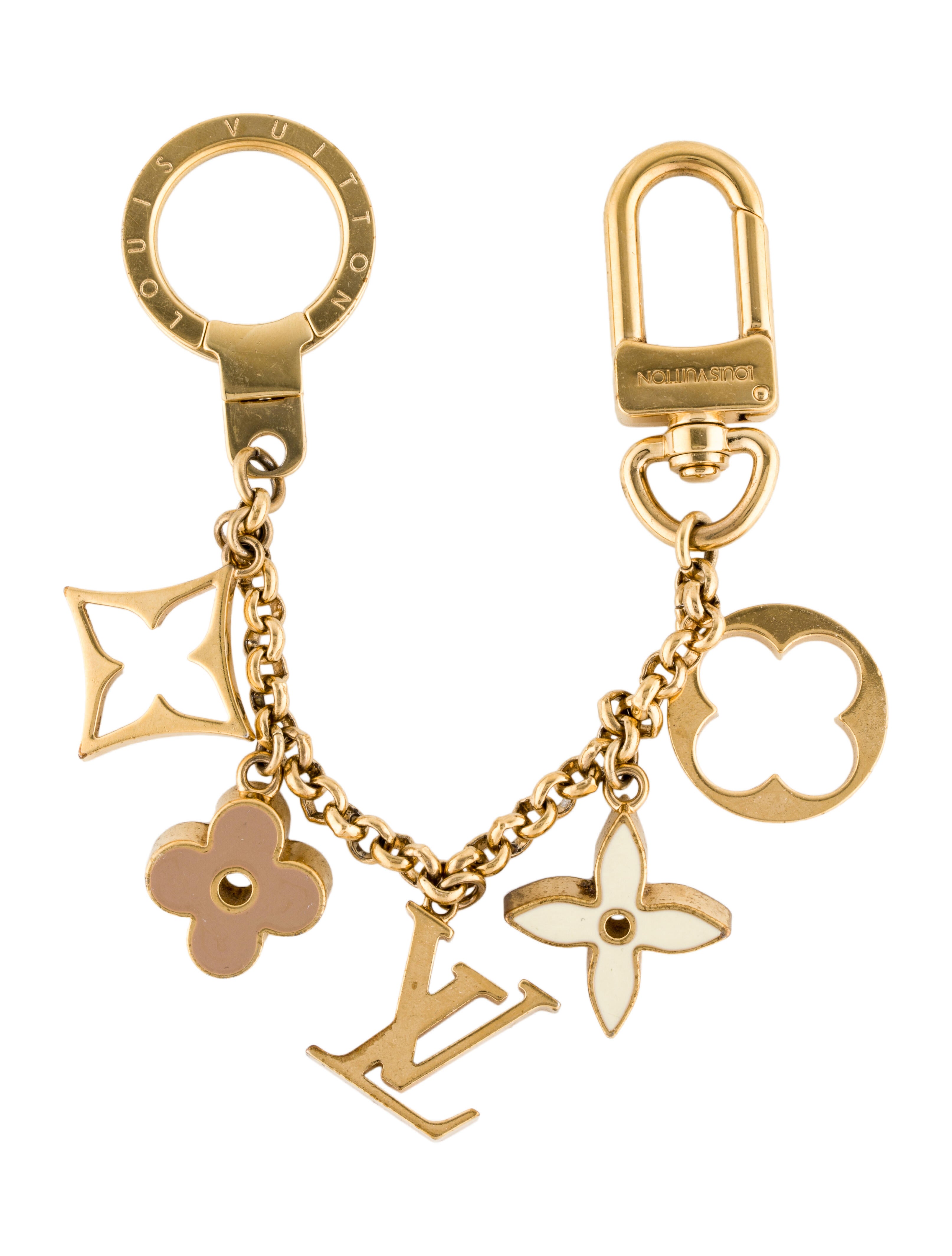 Louis Vuitton Monogram Tortoise Shell Keychain - Gold Keychains ...