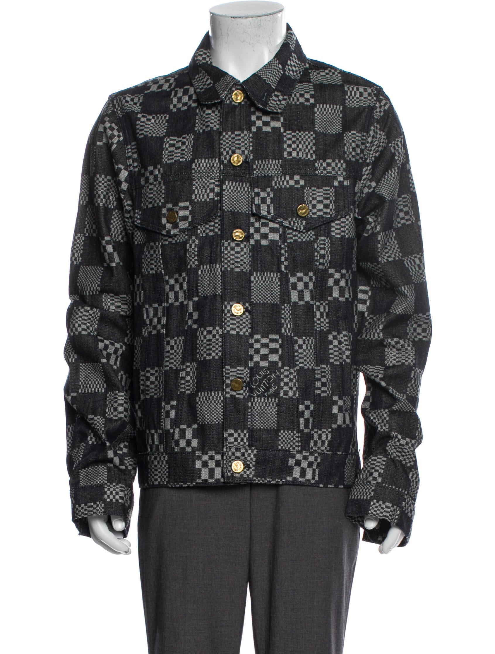 Louis Vuitton Plaid Print Denim Jacket - Outerwear, Clothing | The RealReal
