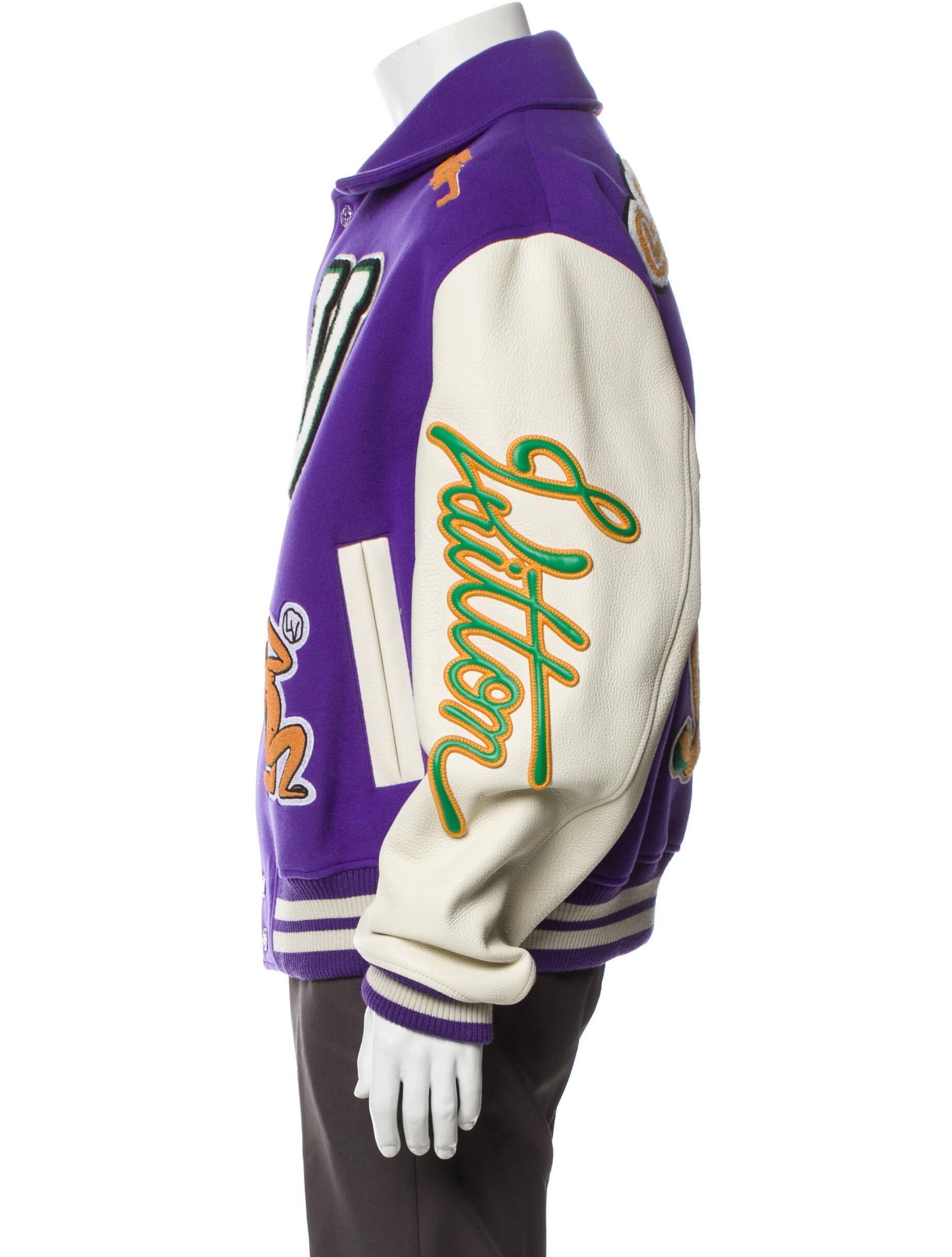 Louis Vuitton 2022 Runway Varsity Varsity Jacket w/ Tags - Purple ...