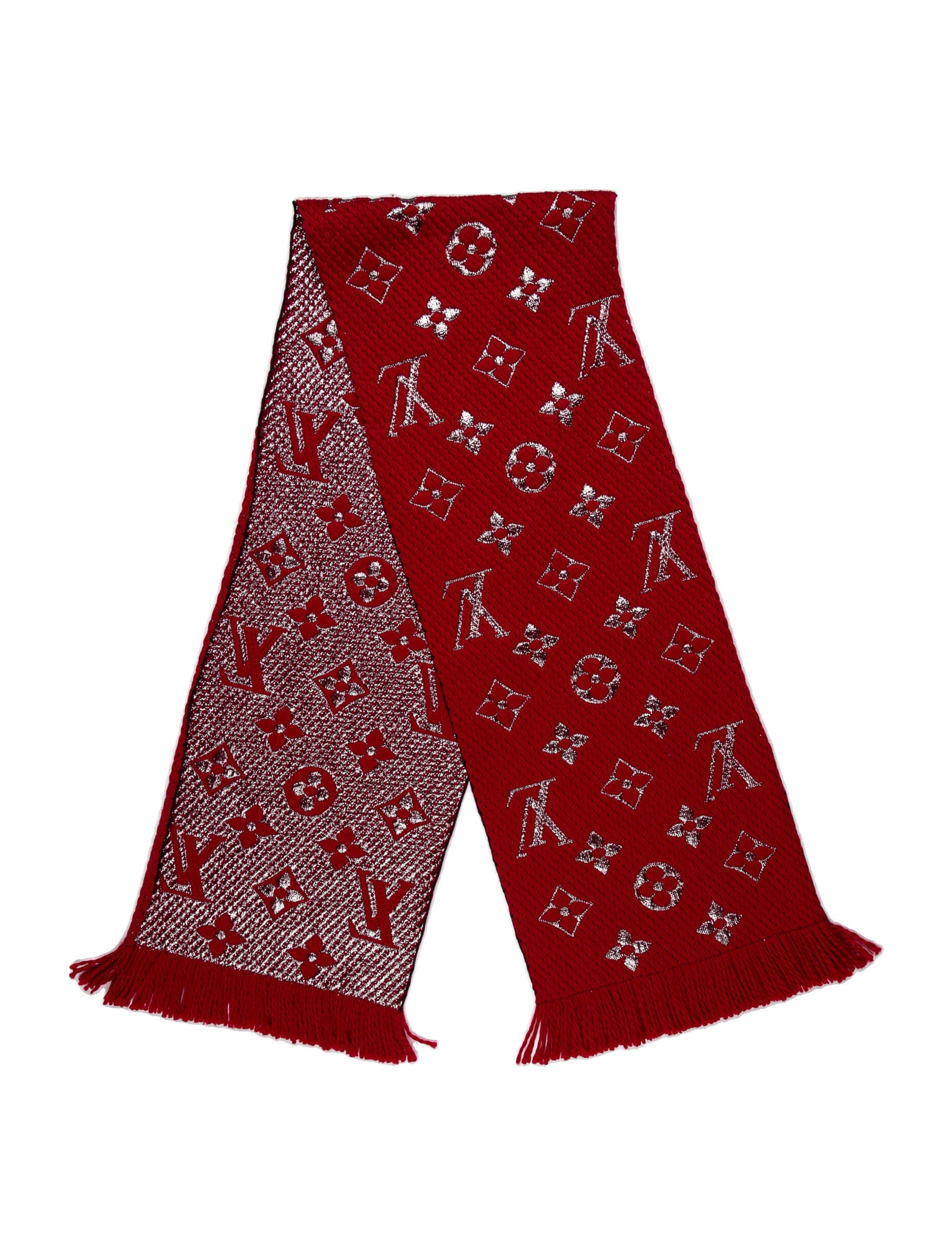 Louis Vuitton Logomania Shine Wool Scarf - Red Scarves and Shawls ...