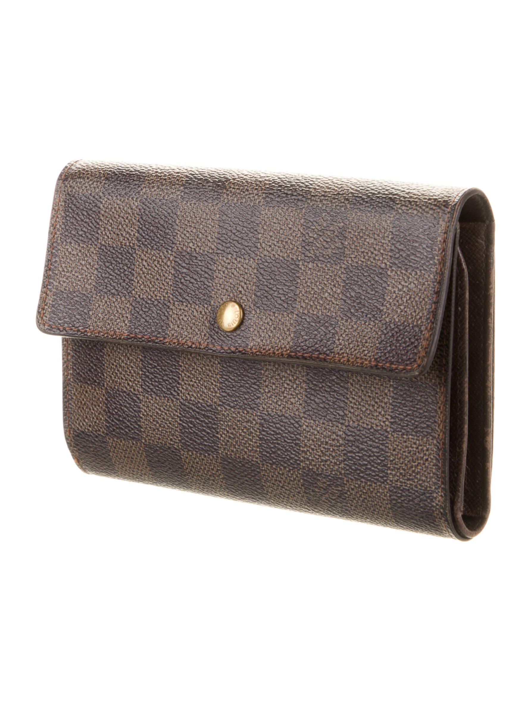 Louis Vuitton Damier Ebene Pattern Coated Canvas International Wallet ...