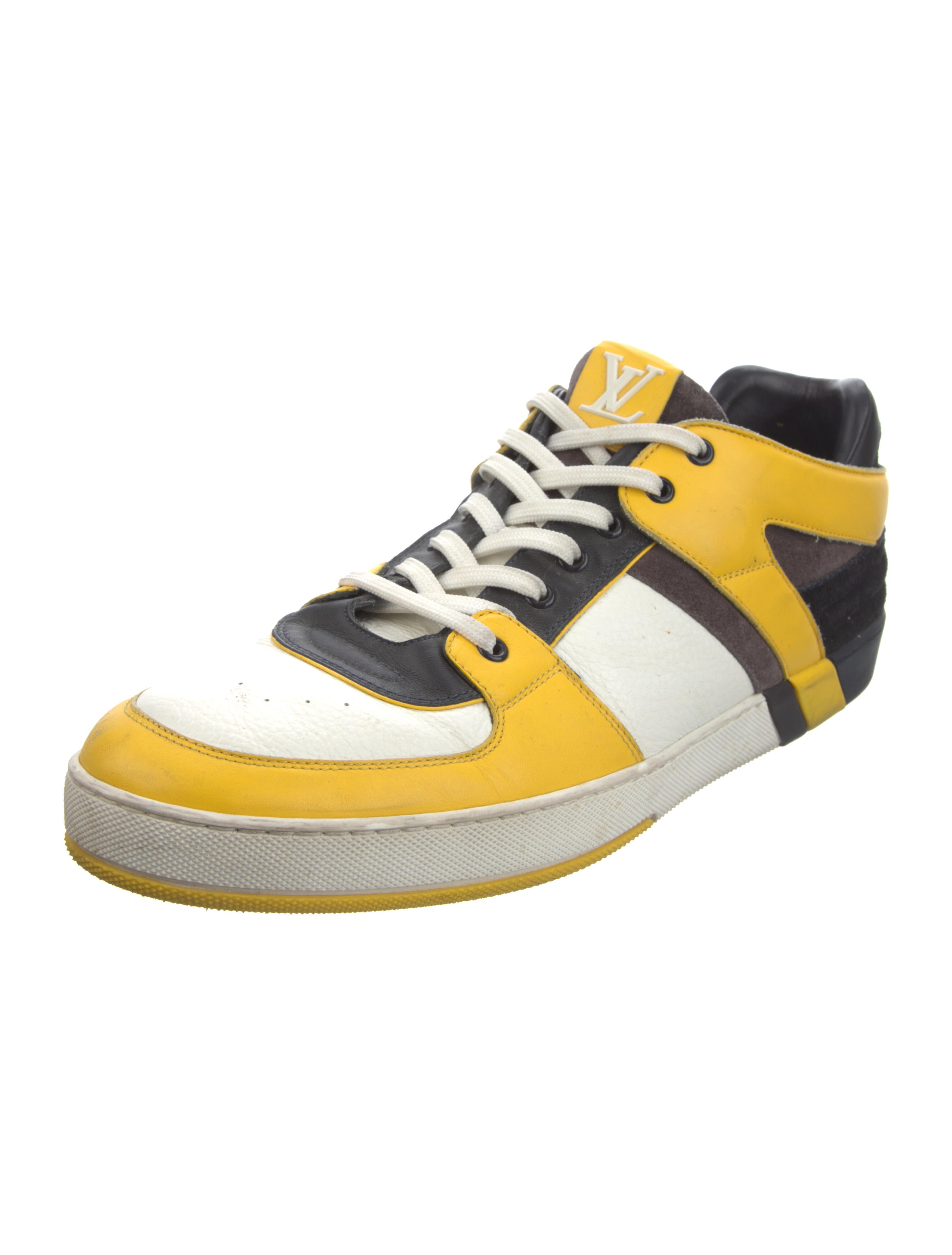 Louis Vuitton Leather Colorblock Pattern Sneakers - Blue Sneakers ...