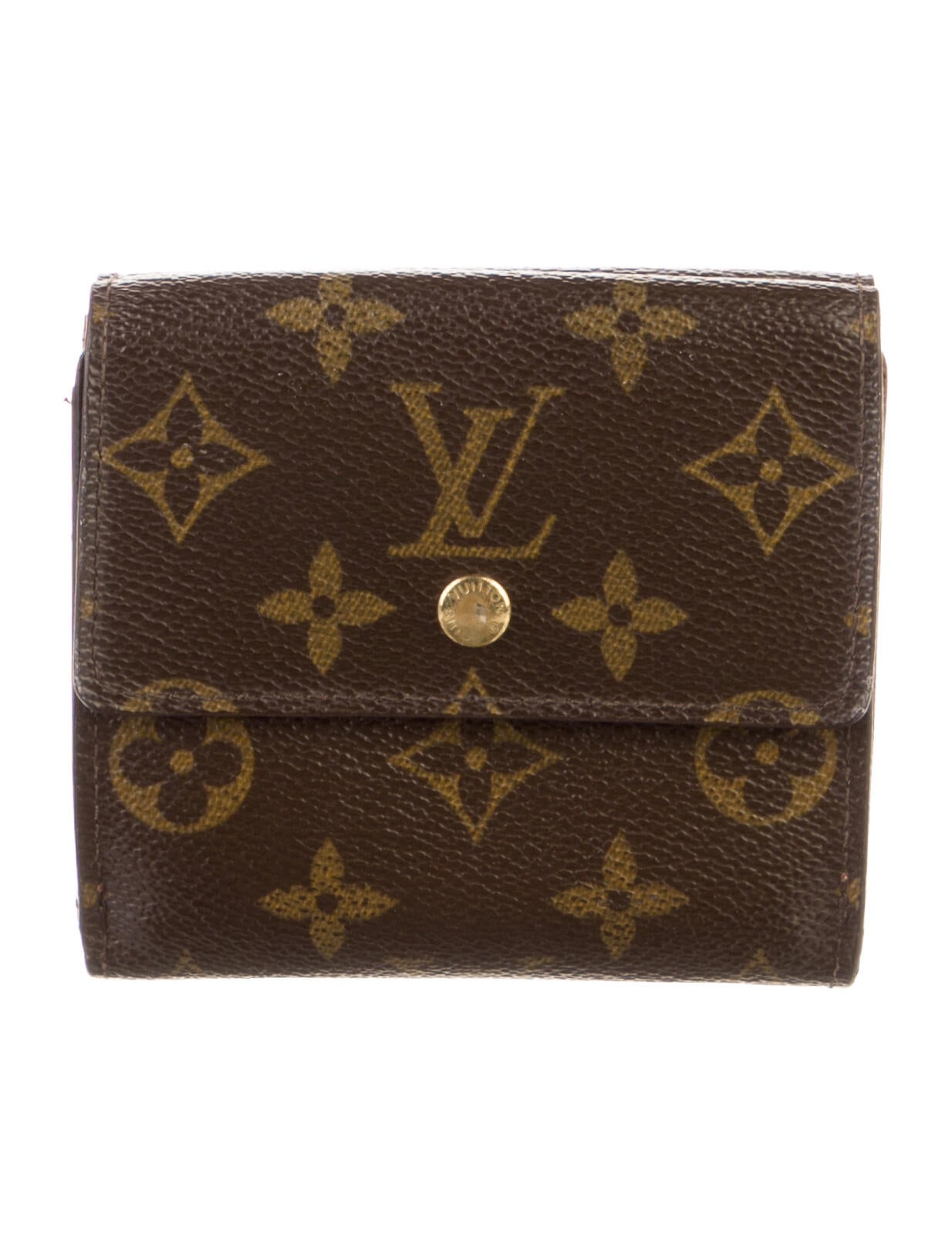 Louis Vuitton LV Monogram Coated Canvas Elise Wallet - Brown Wallets ...