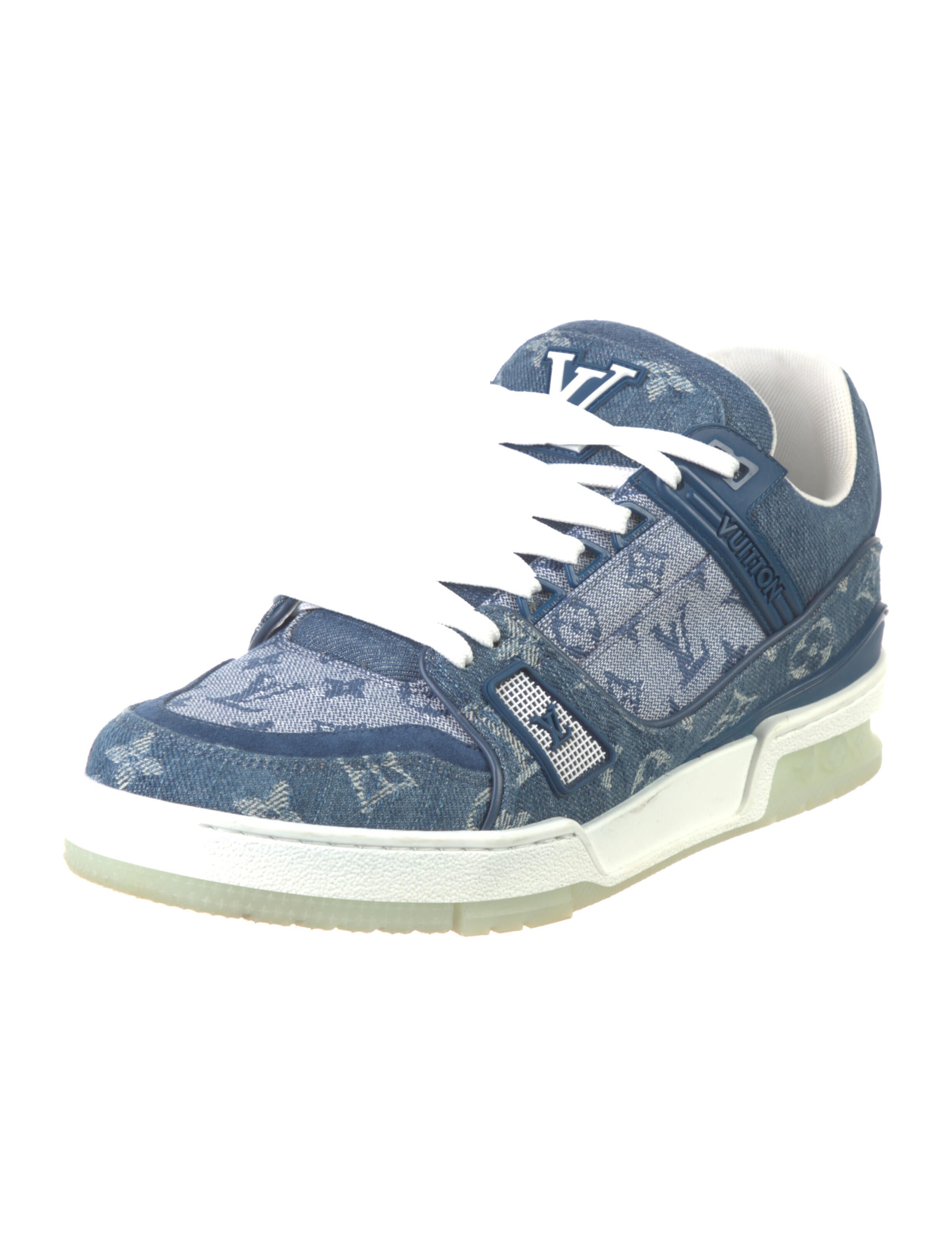 Louis Vuitton Denim Monogram Trainer Sneakers - Blue Sneakers, Shoes ...