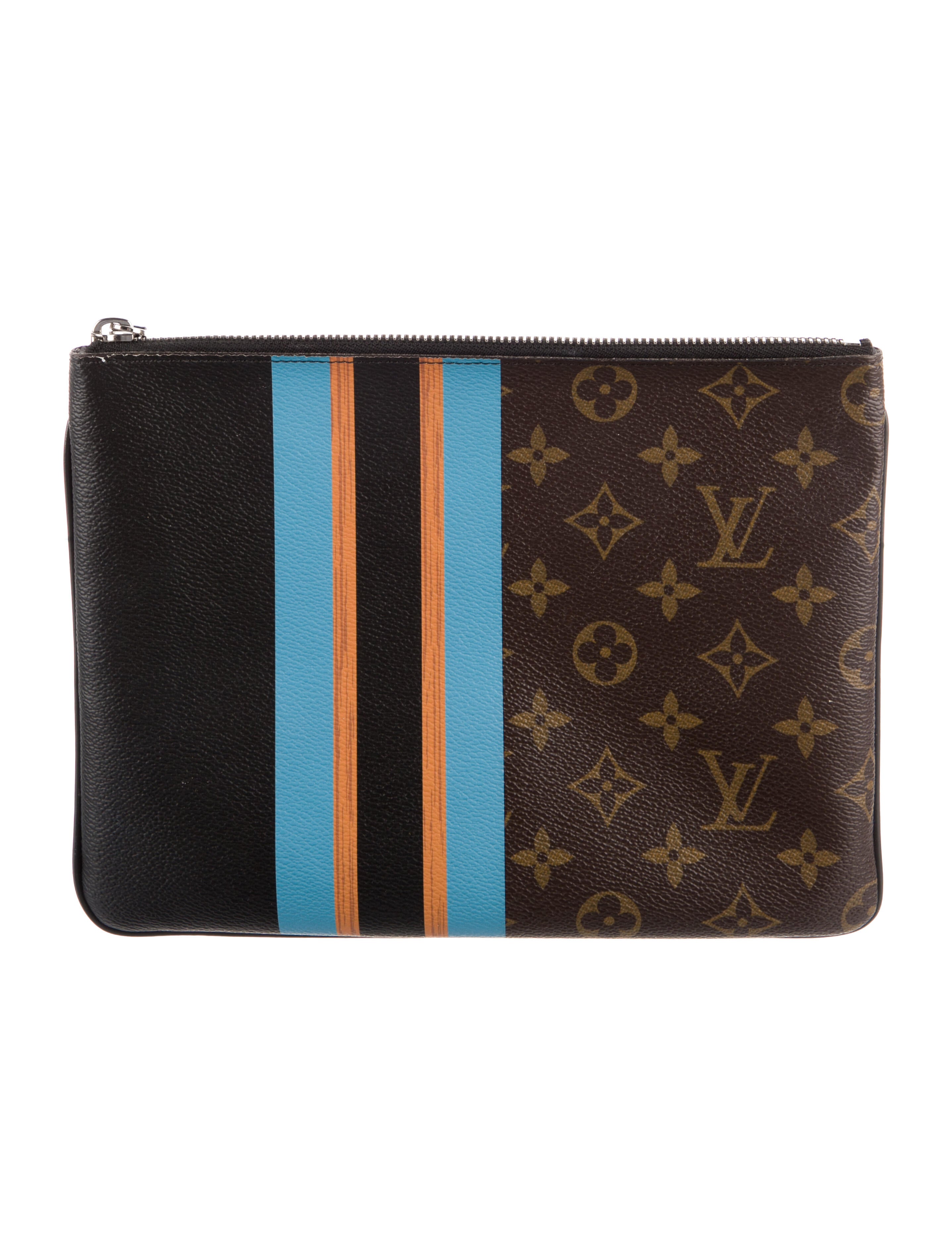 Louis Vuitton Monogram Stripe Pouch - Brown Portfolios & Pouches, Bags ...