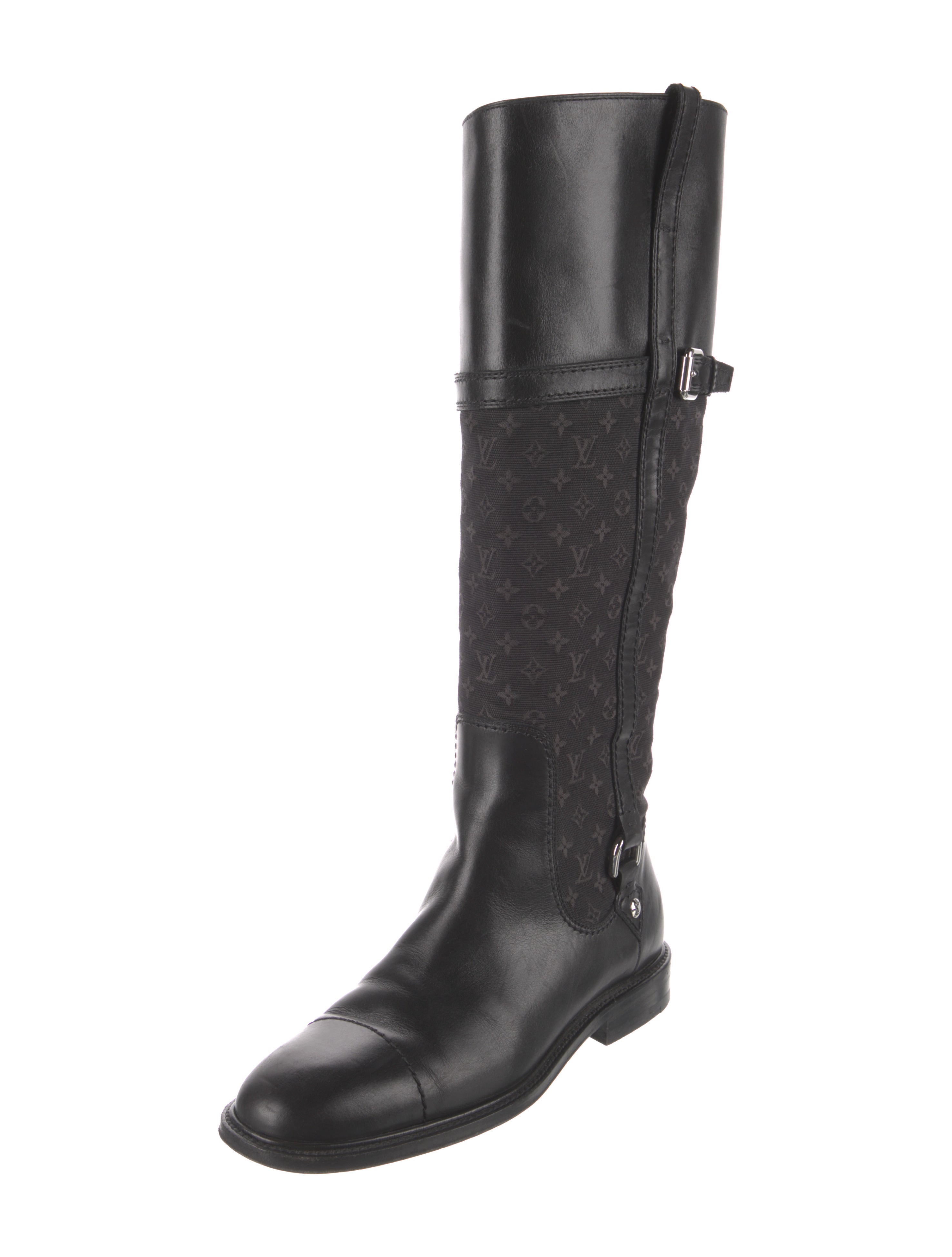 Louis Vuitton Jodie Monogram Mini Lin Pattern Riding Boots - Black ...