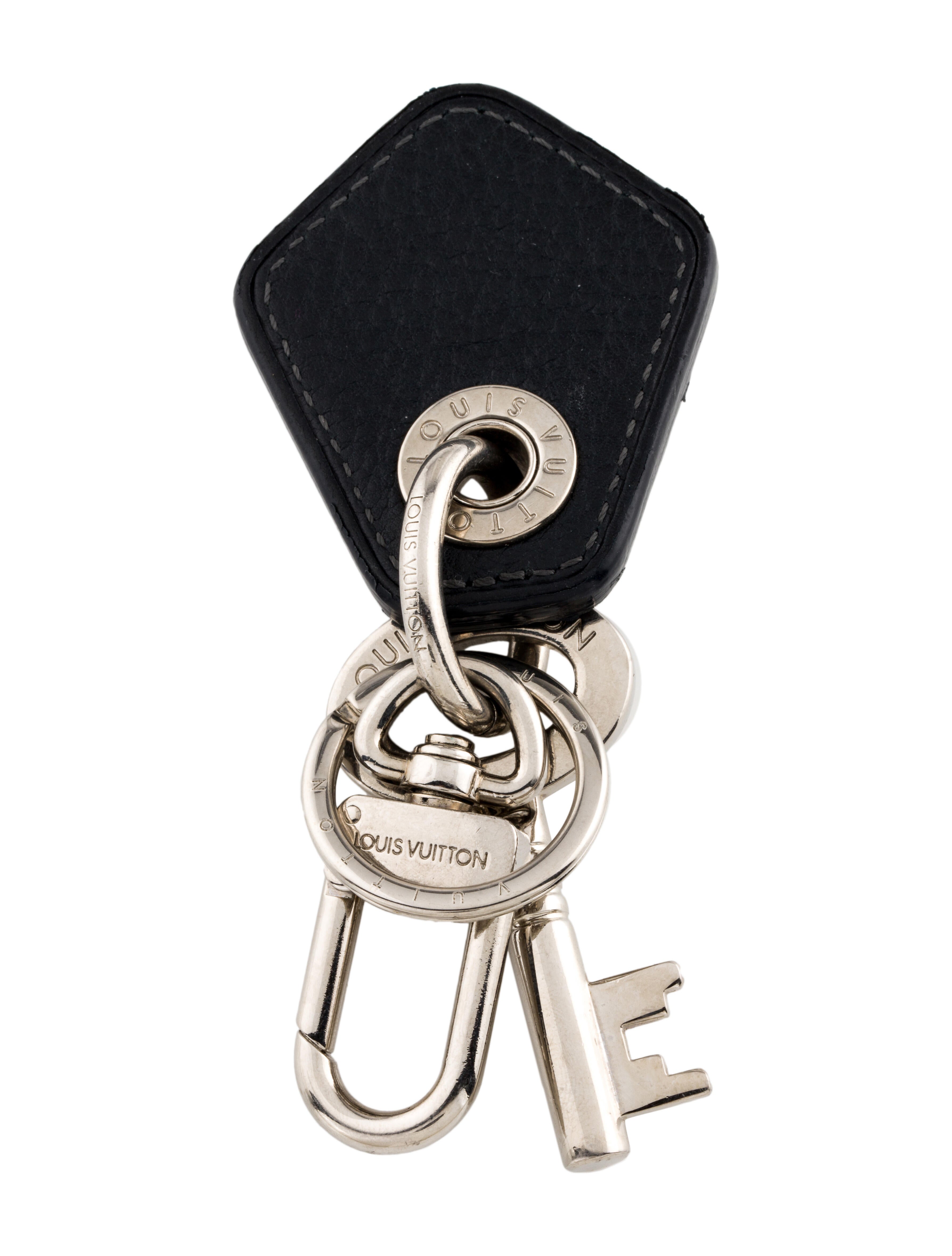 Louis Vuitton Leather Bag Charm and Key Holder - Black Keychains ...