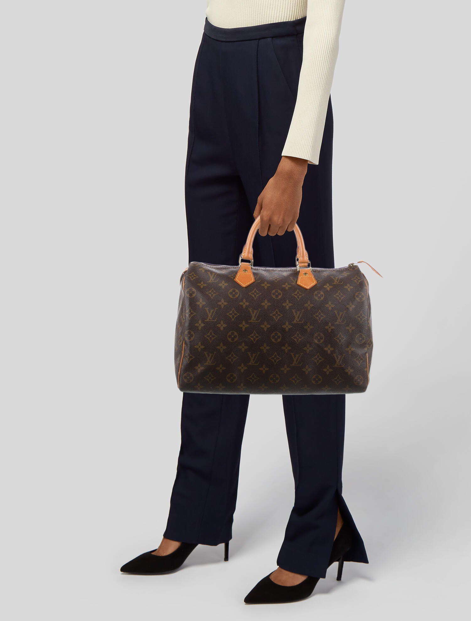Louis Vuitton Monogram Speedy 35 - Brown Handle Bags, Handbags ...