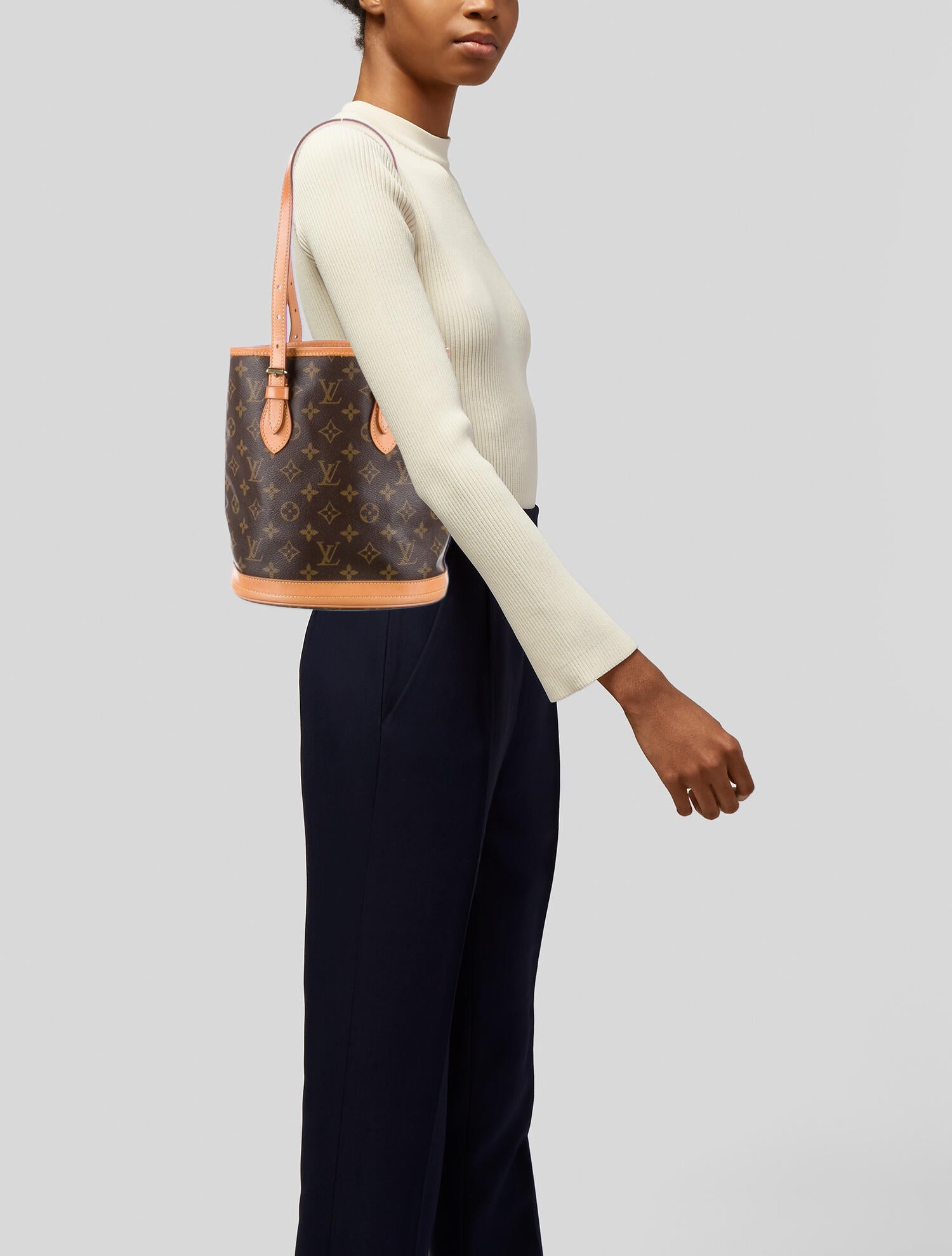 Louis Vuitton Vintage Petit Monogram Bucket Bag - Brown Bucket Bags ...