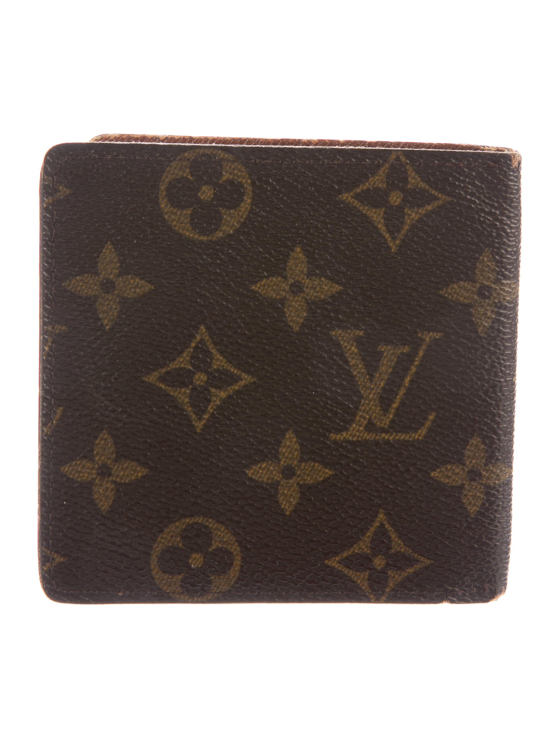 Louis Vuitton LV Monogram Coated Canvas Porte-Billets Compact Wallet ...