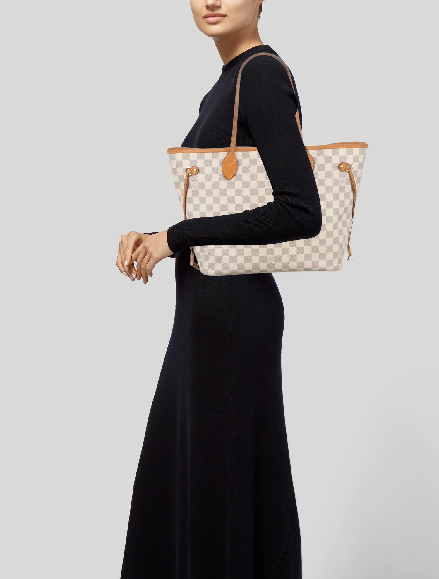 Louis Vuitton Damier Azur Neverfull MM - White Totes, Handbags ...